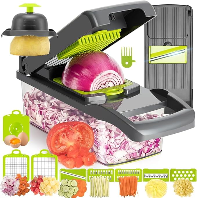 Multi-Function Vegeable Chopper 12 in 1 Pro Mandoline Veggie Slicer ...