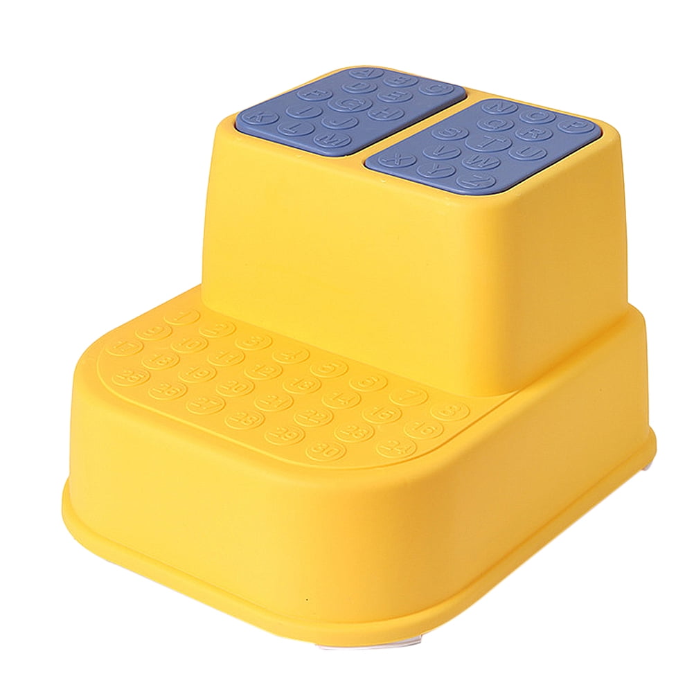 Multi Function Yellow Step Stool Anti Slip Double Layers for Kids ...