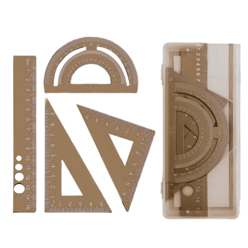 Multi Functional 4Pcs Metal Ruler Collection For Academic and Student ...