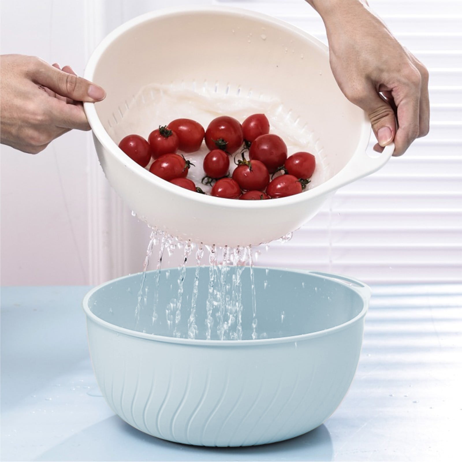 Multi Functional Basket New Fruit Cleaning Bowl With Strainer Container ...