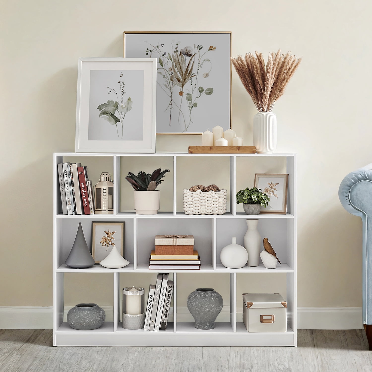 Multi-Functional Bookcase, Freestanding Storage Unit with 11 Open ...