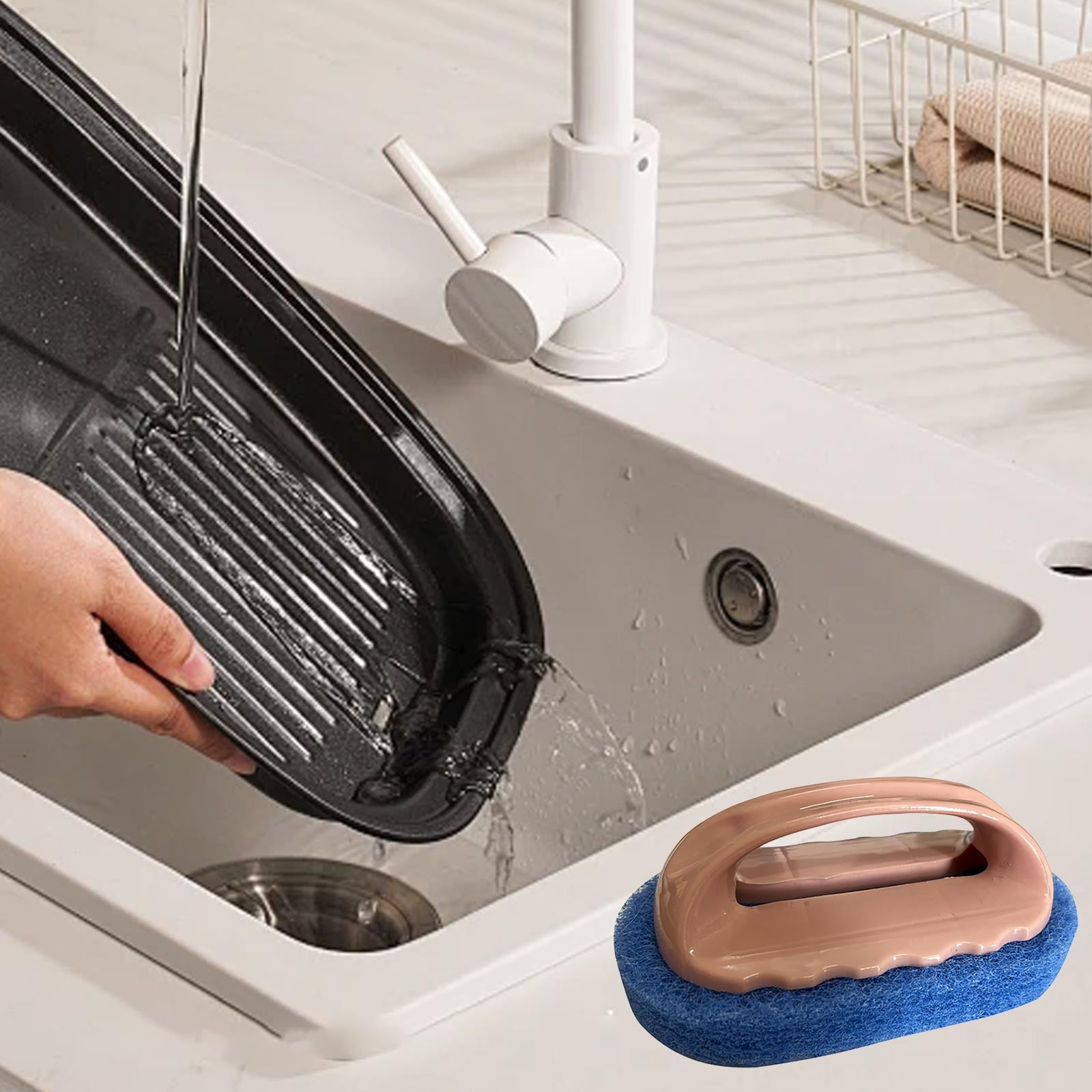Multi-Functional Cleaning Brush Set with Handle – Tile and Grout Brush ...