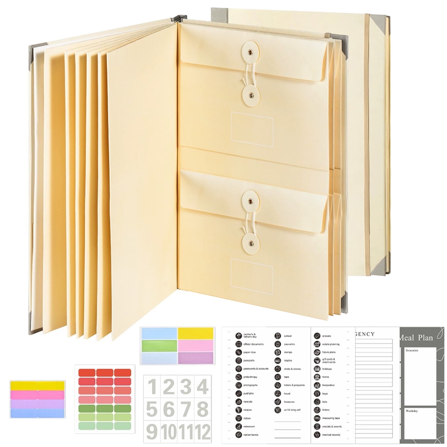 Multi-Functional File Folders with Label Pockets, Accordion Expanding ...