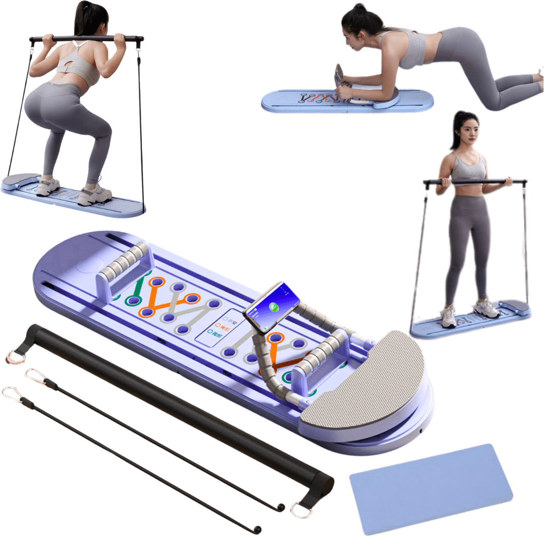 Multi-Functional Fitness Board with Ab Roller & Pilates Resistance ...