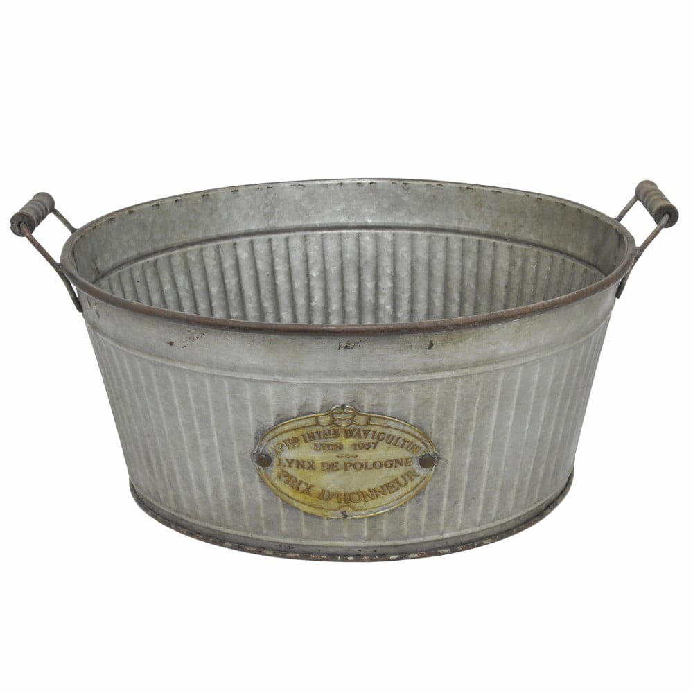 Benzara Galvanized Metal Tub-Benzara - Walmart.com