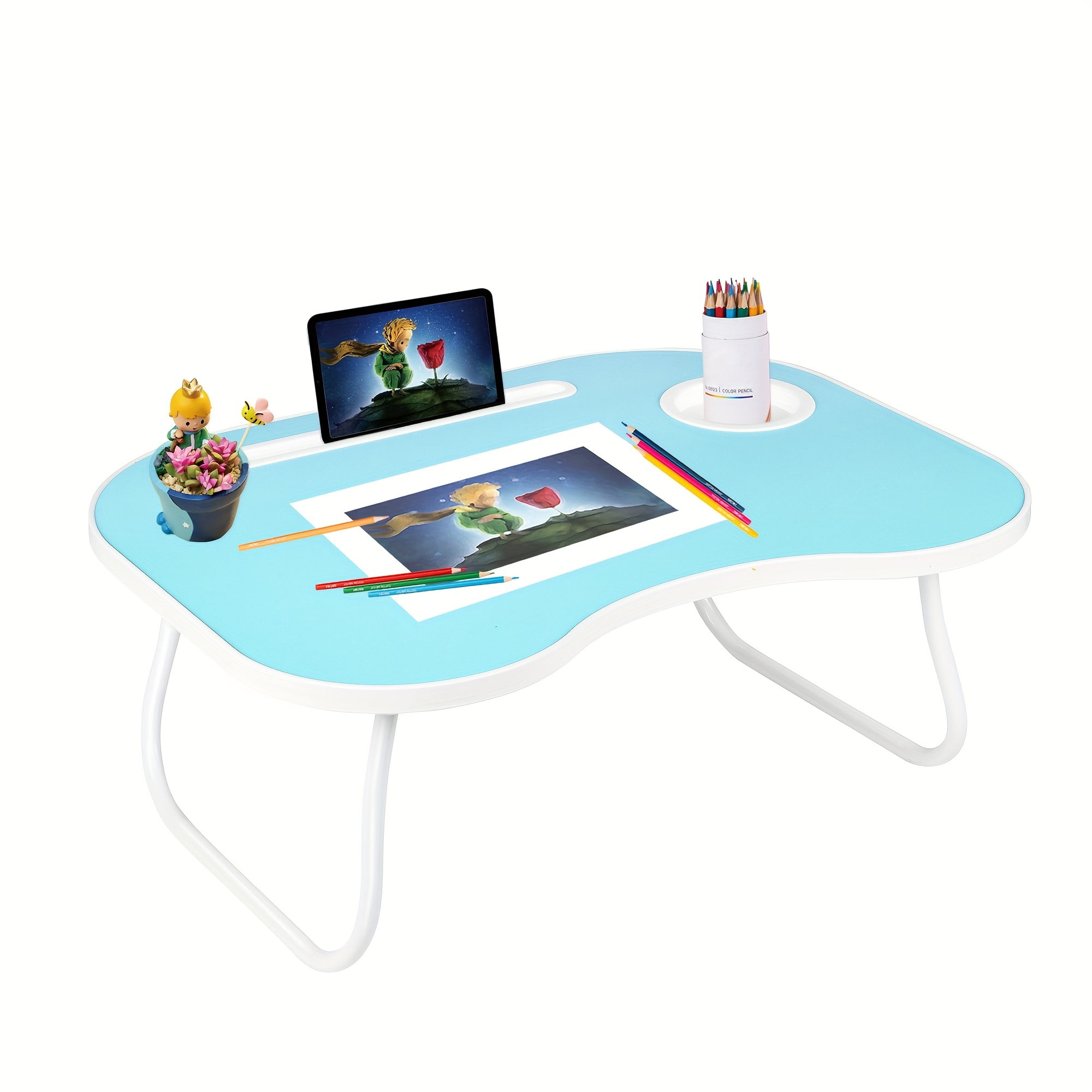 Multi-Functional Lap Desk - Folding Tables with Adjustable Legs, Built ...