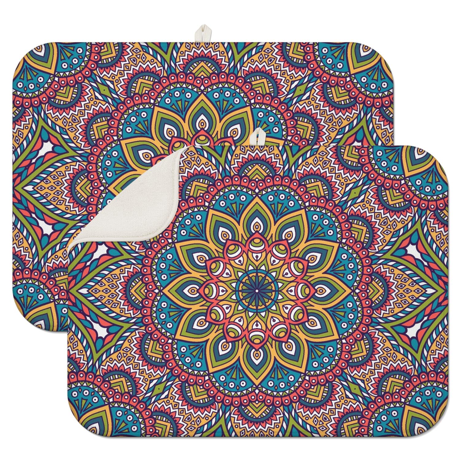 Multi-Functional Mandala Coffee Mat with Exotic Floral and Tribal ...