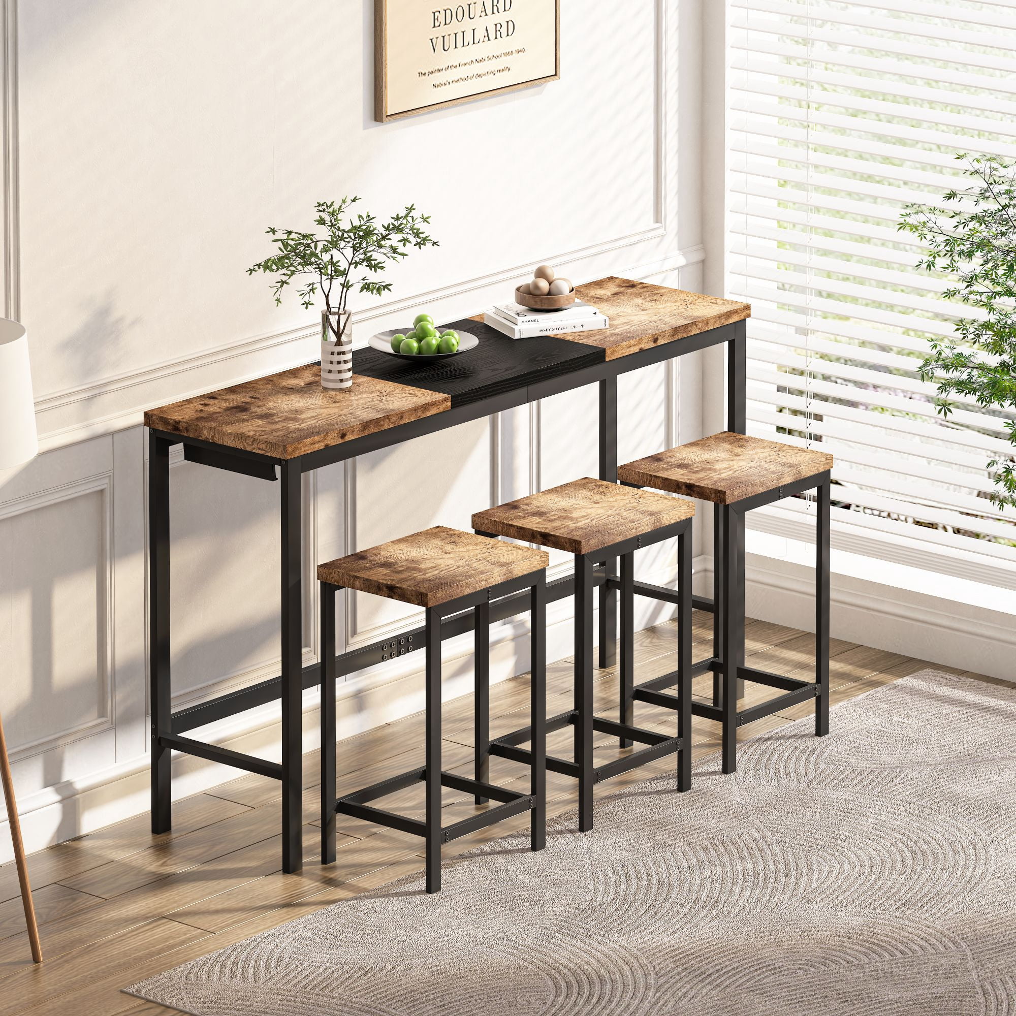 Multi-Functional Modern Dining Bar Pub Table Set with Convenient ...