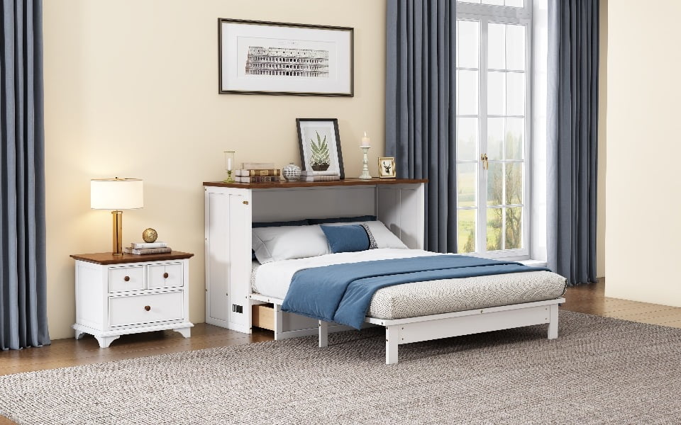 Multi-Functional Night & Day Furniture Murphy Cabinet Bed, Full Size ...