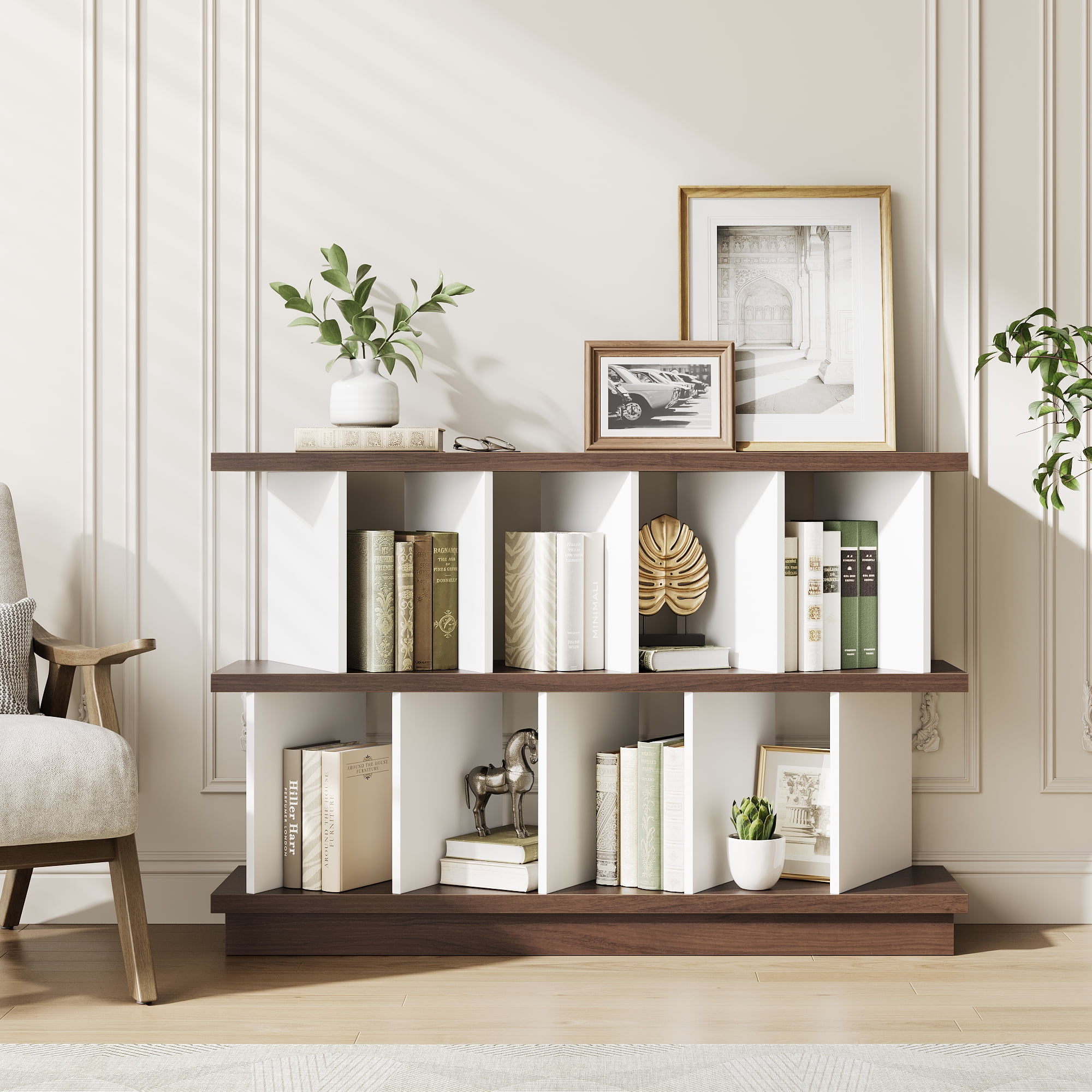 Multi-Functional Open Cube Bookshelf with 10 Removable Back Panels, 8 ...