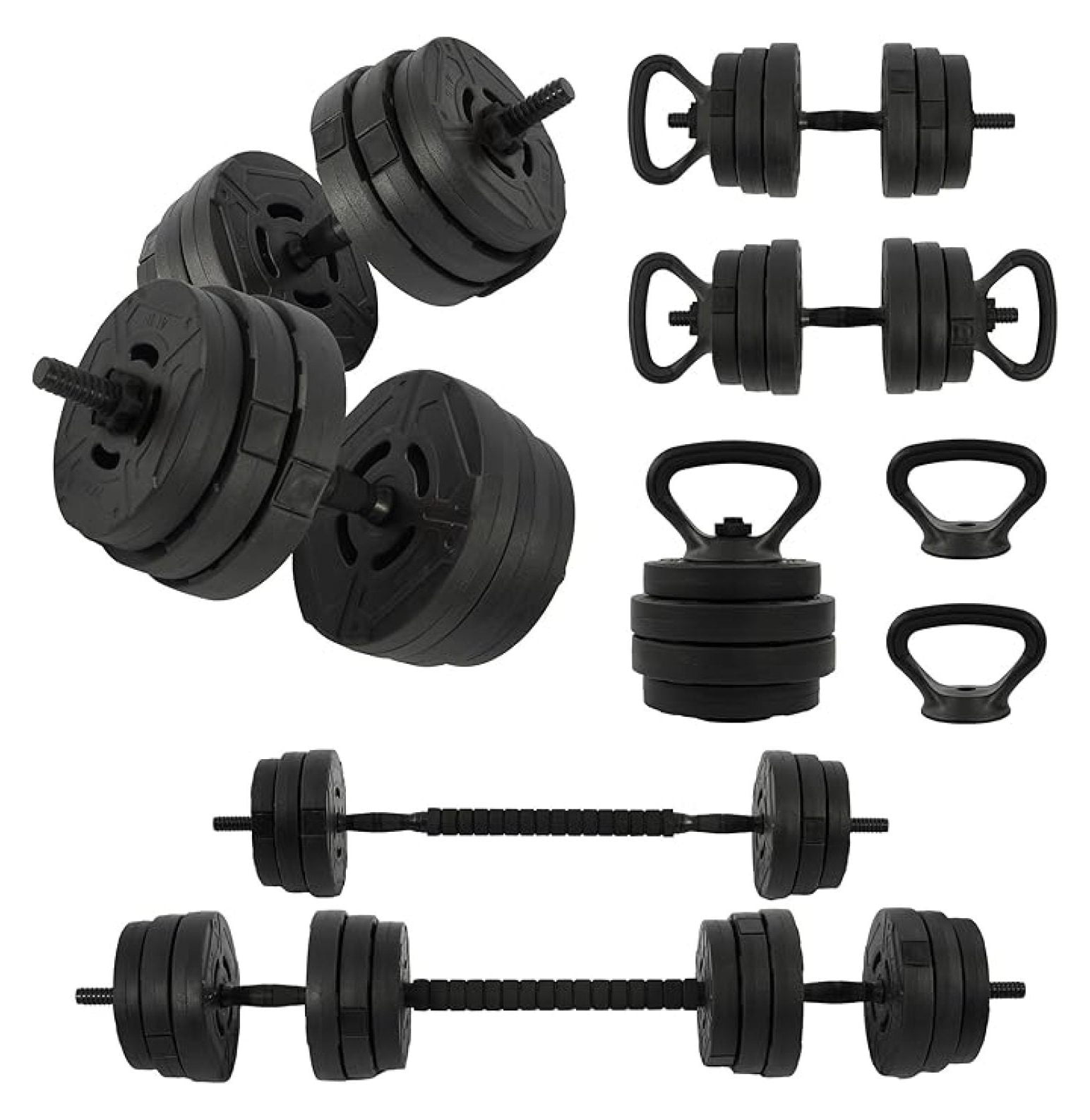 Multi-Functional Portable Changeable Dumbbell and Kettlebell Set with ...