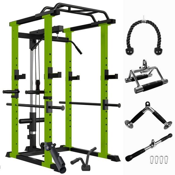 Multi-Functional Power Cage, 1000Lbs Capacity Adjustable Pullup Squat ...