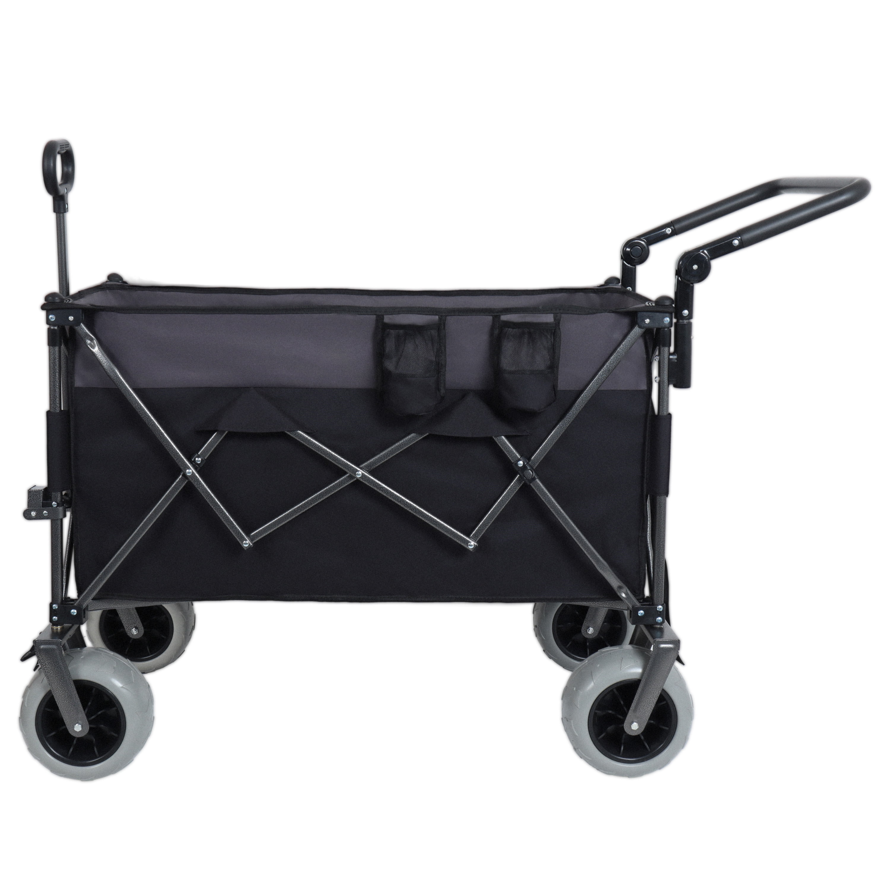Multi-Functional Push-Pull Folding Wagon Cart with Rotating Handle & 9 ...