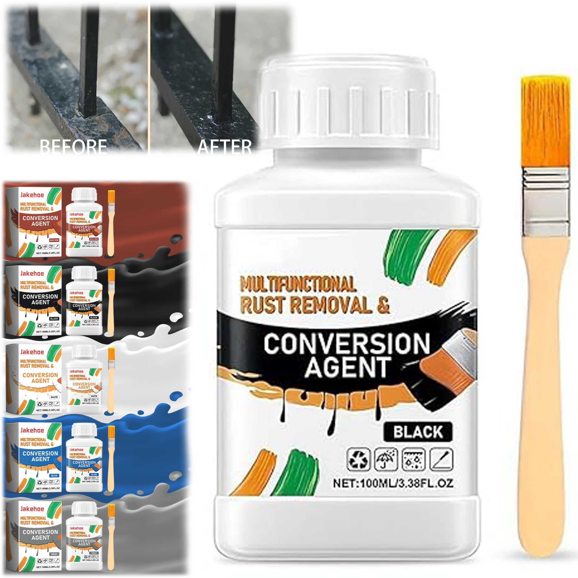 Multi-Functional Rust Converter Set, Heavy-Duty Metal Rust Remover and ...