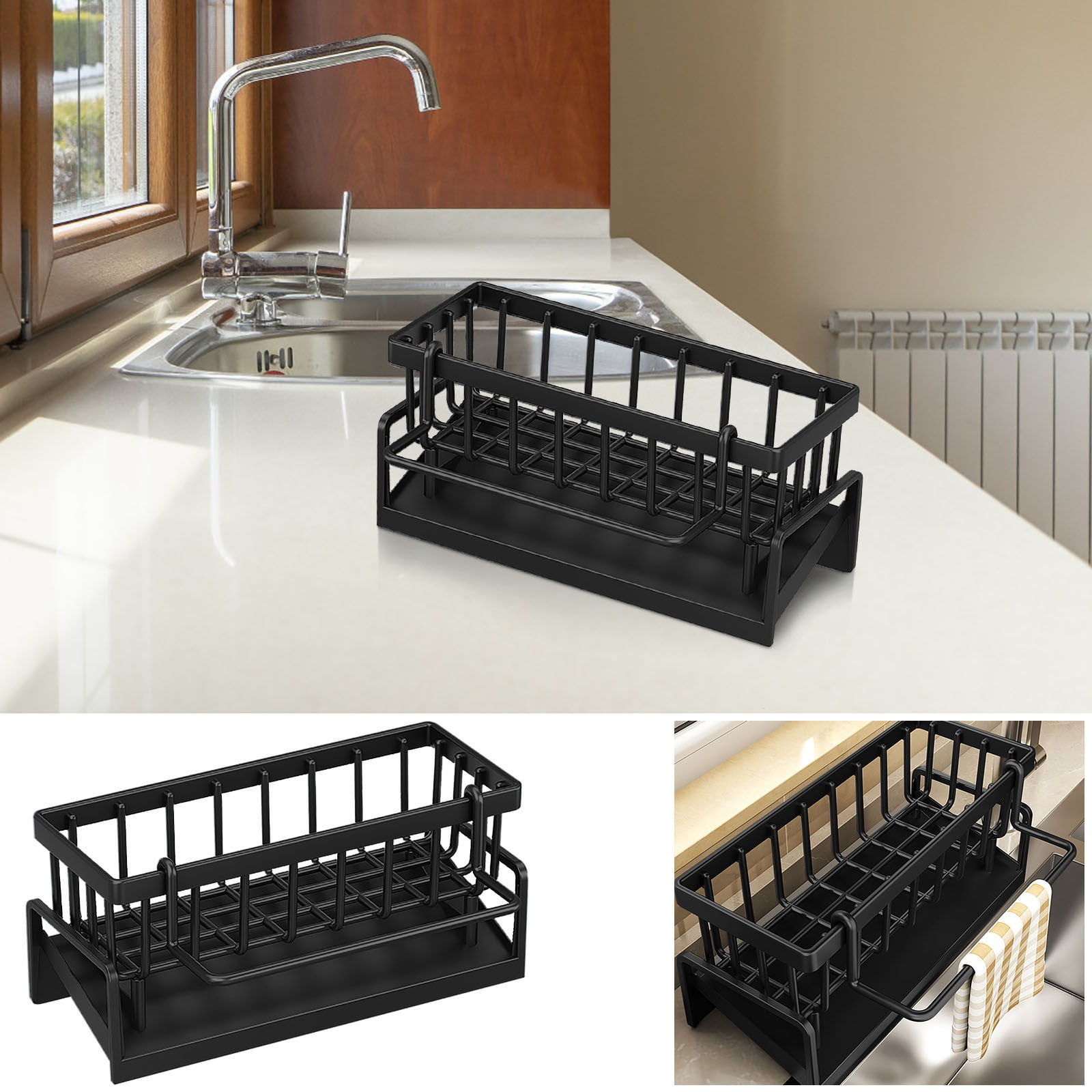 Multi Functional Sponge Rack, Kitchen Storage Shelf, Waterproof Plastic ...