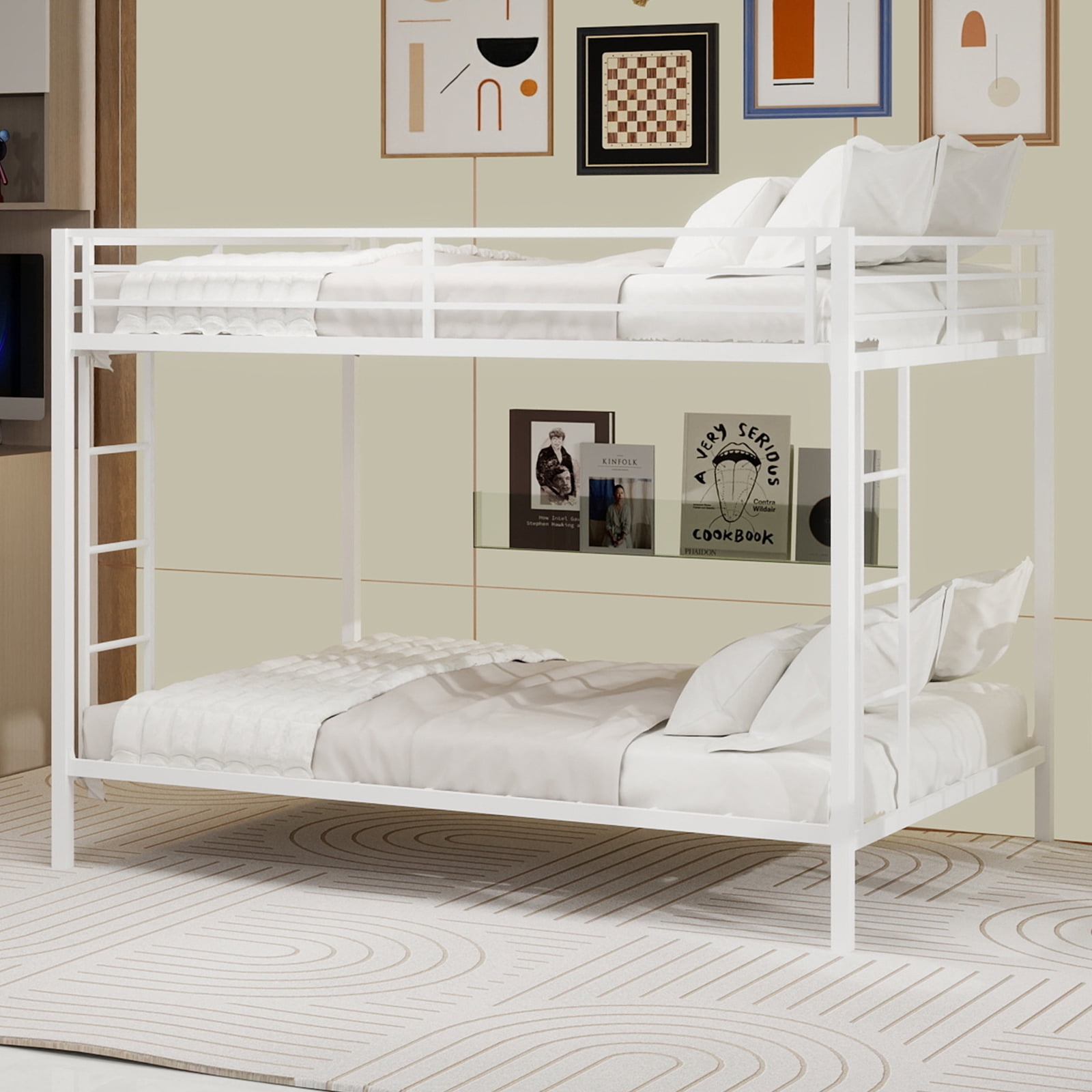 Multi-Functional Square Tube Iron Bunk Bed, Robust Metal Frame Resists ...