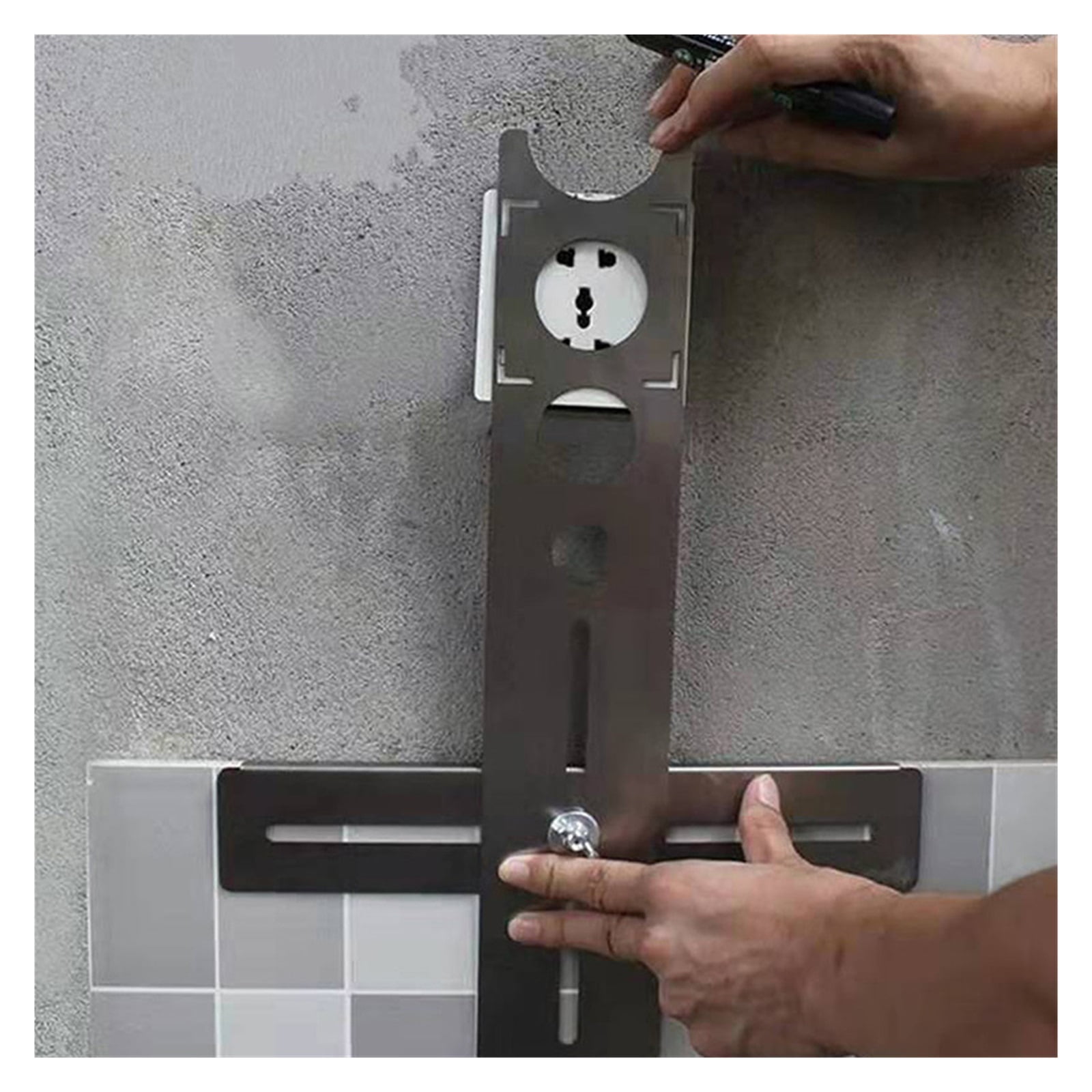 Multi-Functional Stainless Steel Ceramic Tile Hole Locator Ruler ...