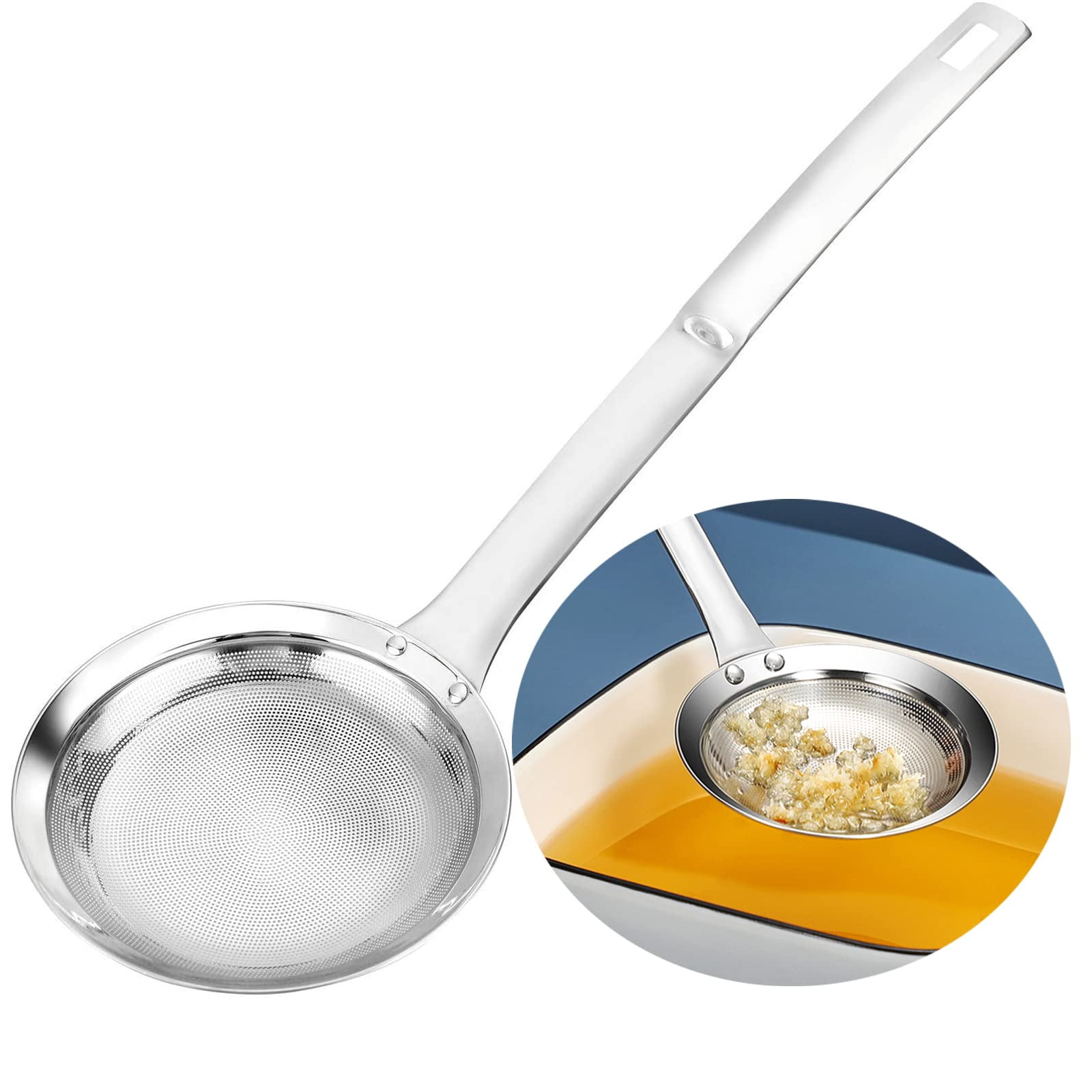 Multi-Functional Stainless Steel Fat Skimmer Spoon - Fine Mesh Food ...