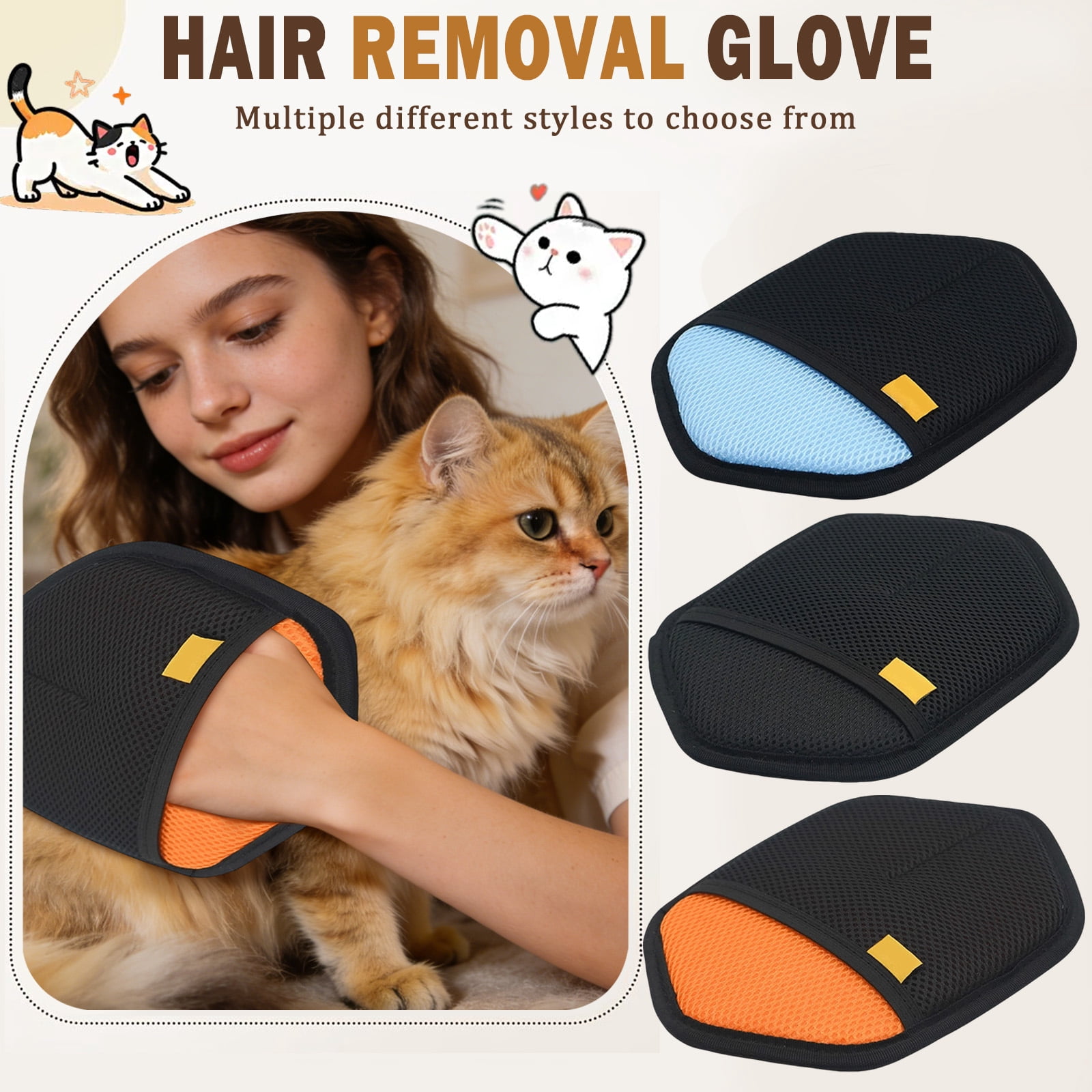 Multi-Functional Static Electricity Gloves — Hexagonal Pet Hair Removal ...