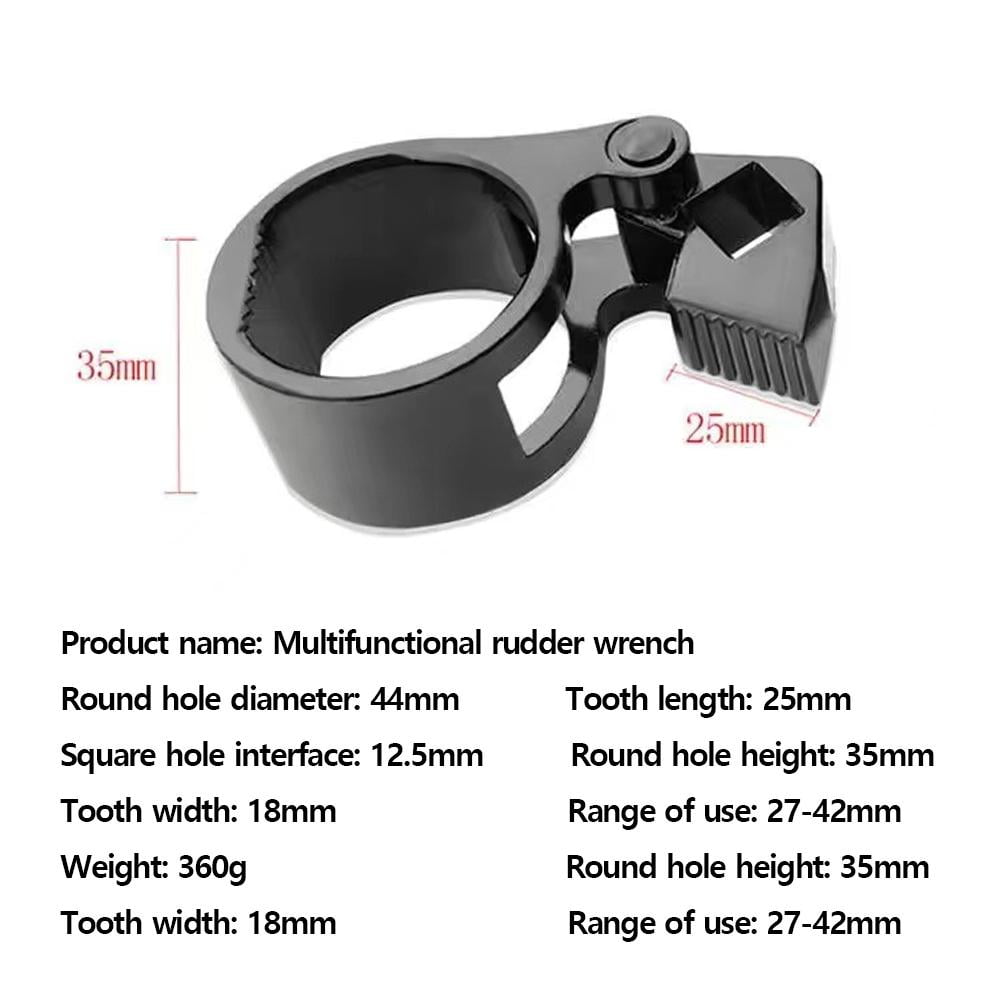 Multi-Functional Steering Wheel Rudder Stock Wrench: Chrome-Vanadium ...