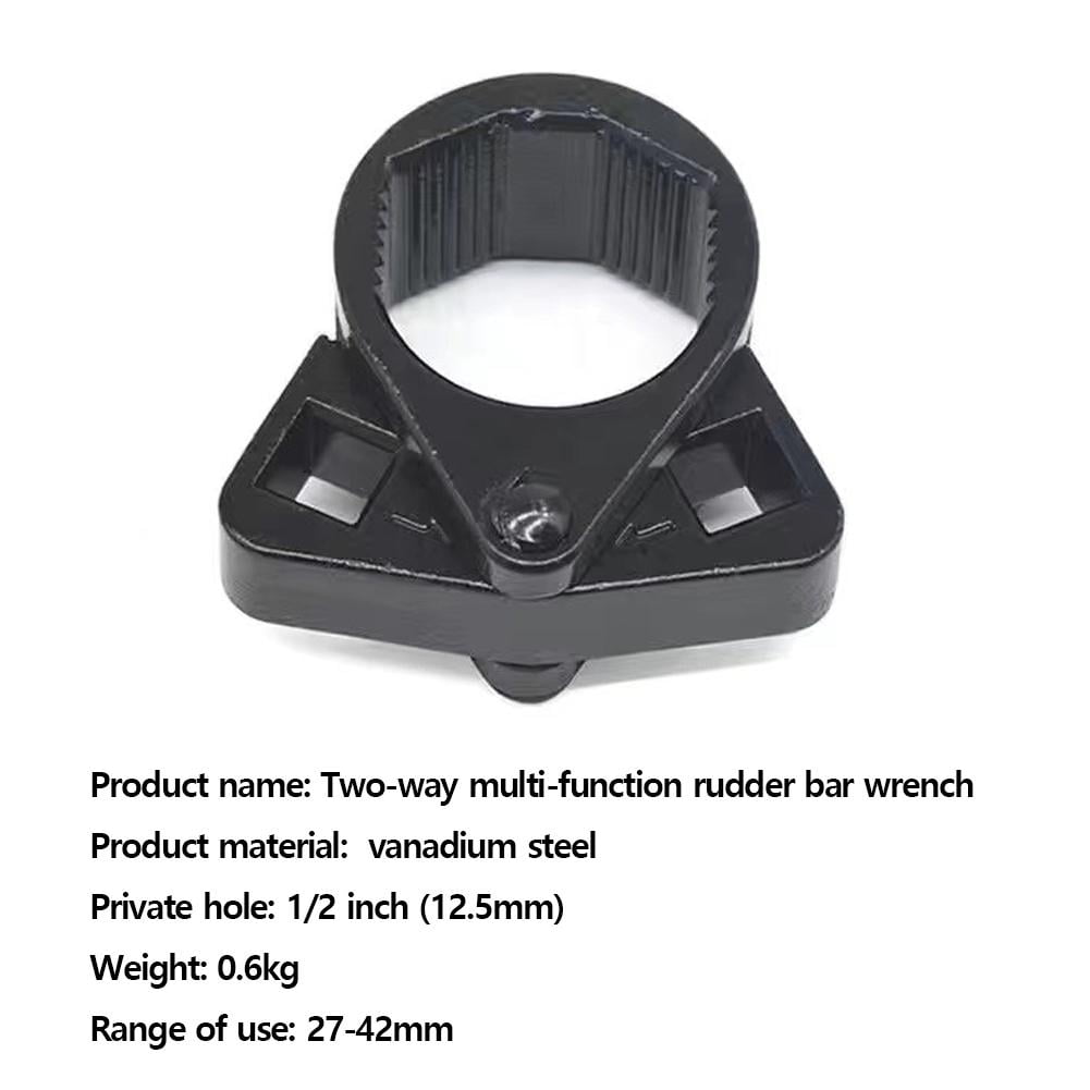 Multi-Functional Steering Wheel Rudder Stock Wrench: Chrome-Vanadium ...