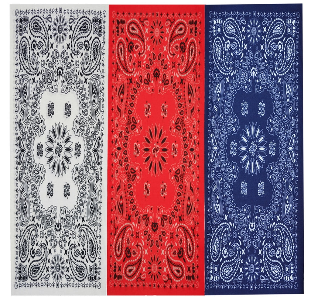 Multi Functional Tube Bandana | Classic Paisley Bandana Pattern - 3PK ...