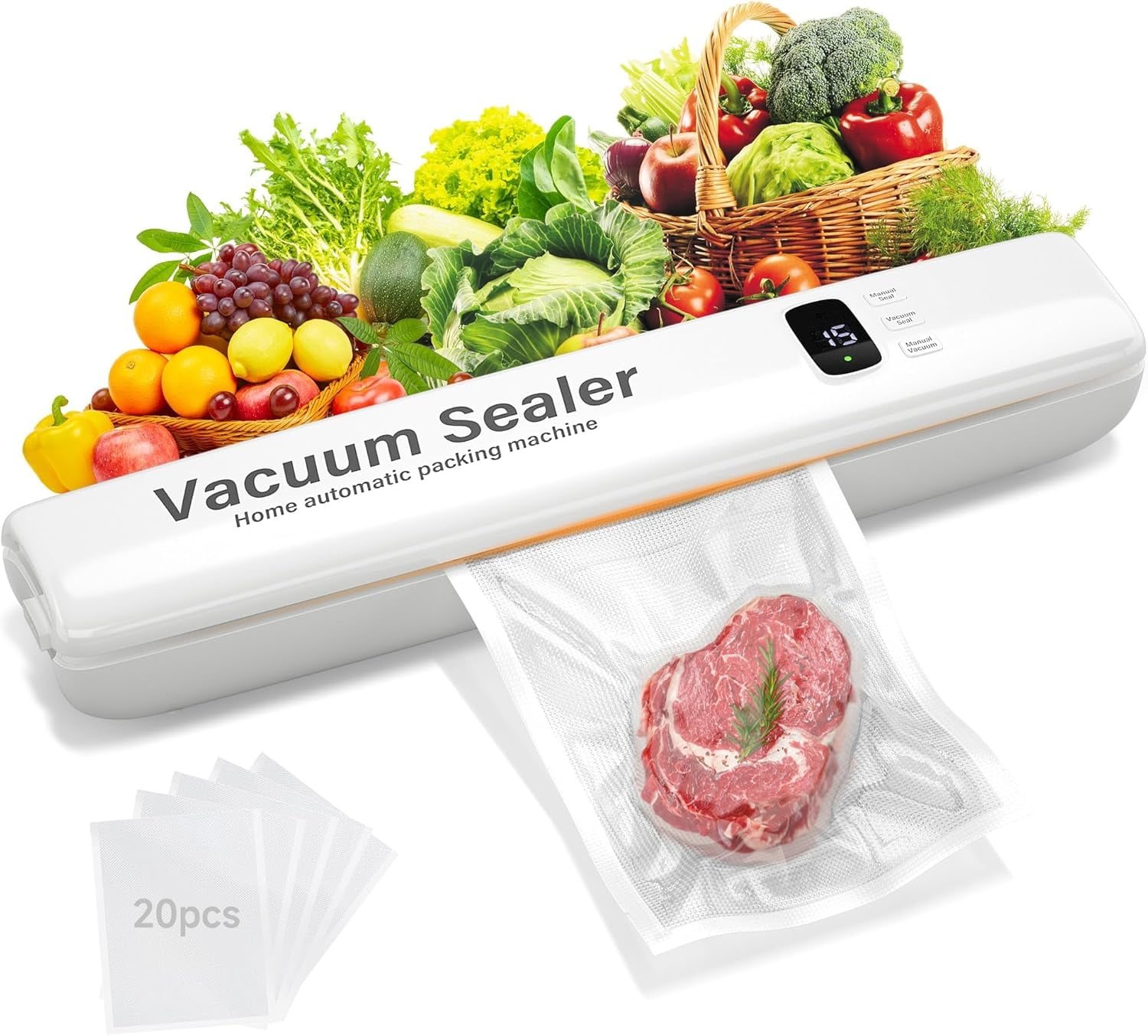 Multi-Functional Vacuum Sealer, Automatic Food Sealer,3 Modes Food ...