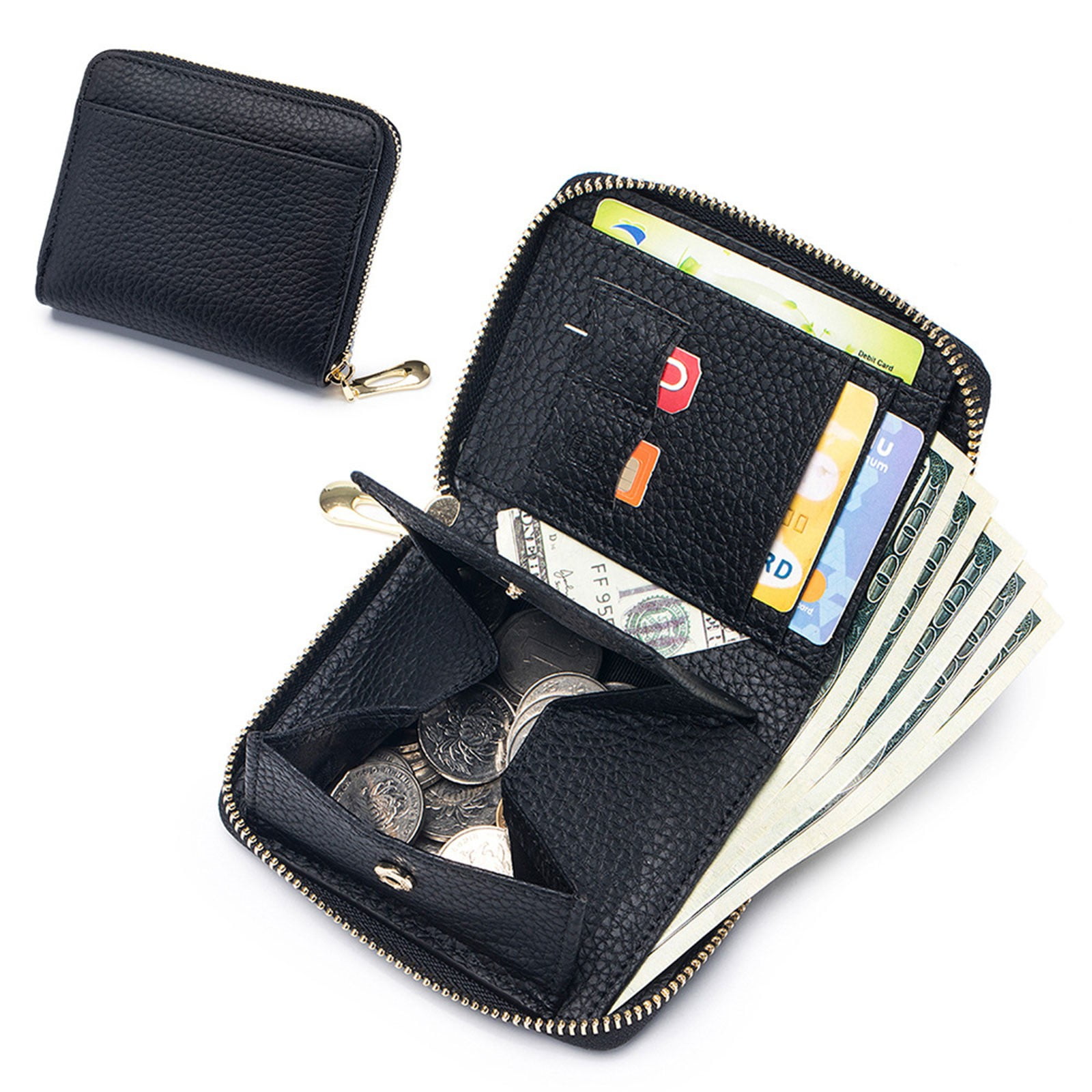 Multi-Functional Wallet Black|Women's Wallet RFID Blocking Mini Pocket ...