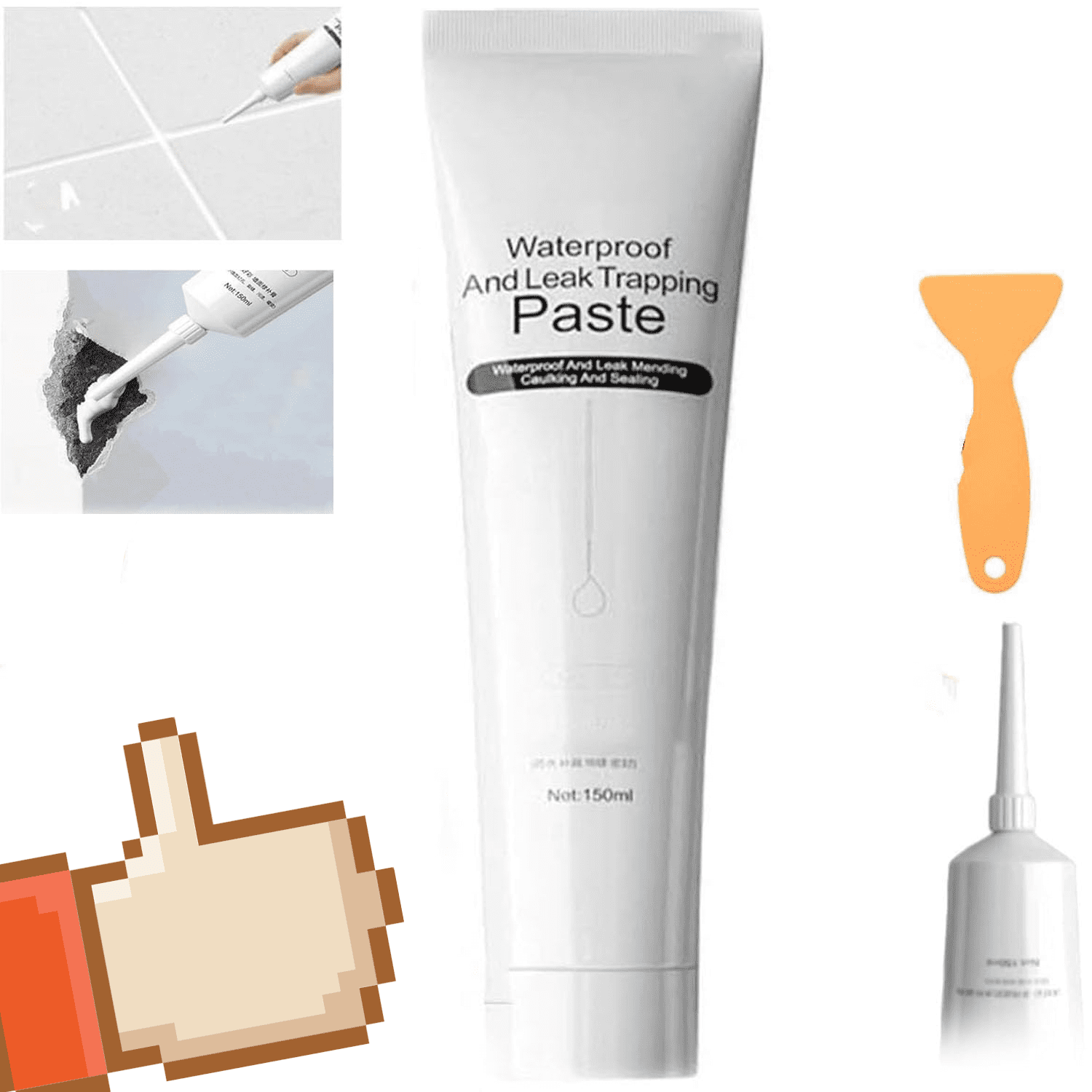 Multi-Functional Water-Based Waterproof Leak Paste,150ml Liquid Rubber ...