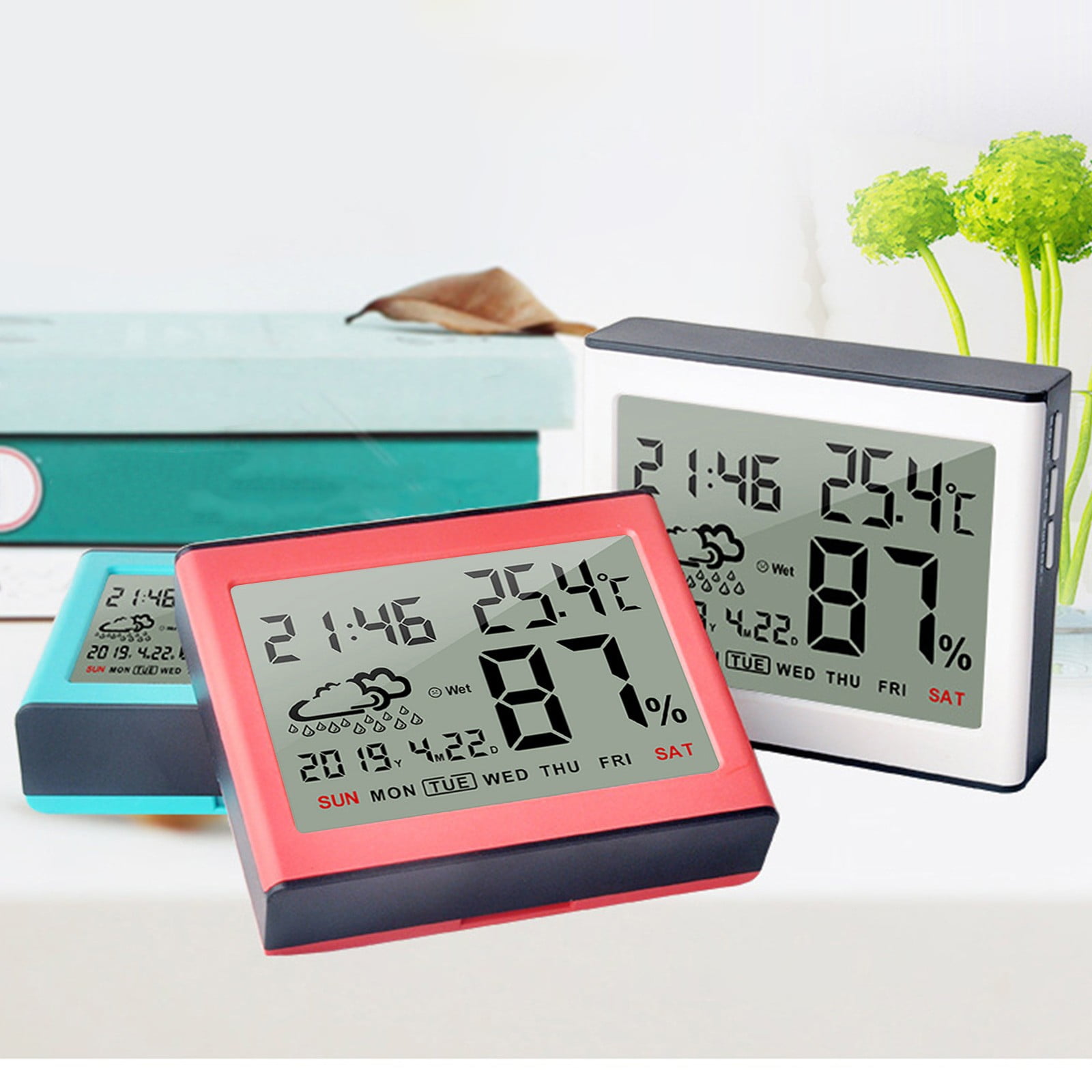 Digital Clock,Weather Station,Large Lcd Display,Temperature Humidity ...