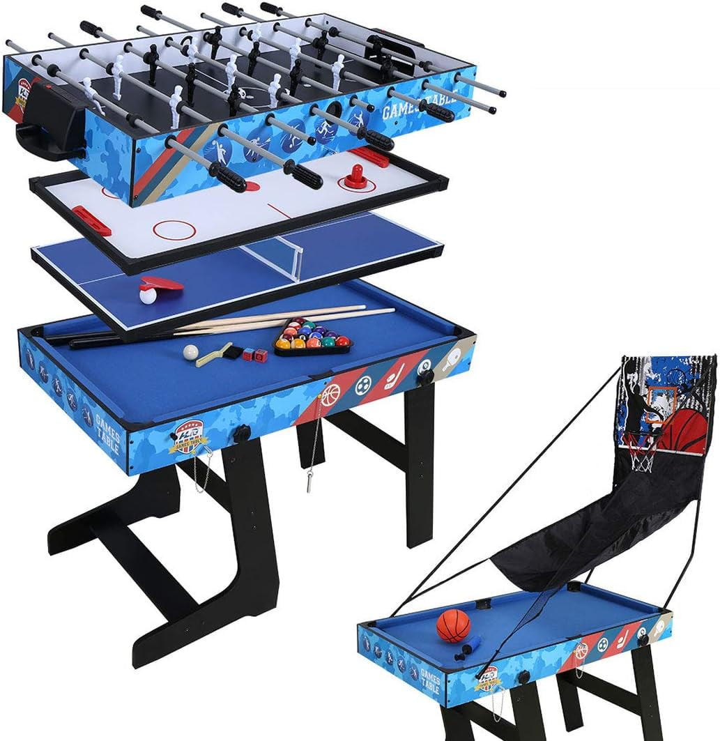 Multi Game Table 5-in-1 Combo Game Table, 5 Games with Hockey ...