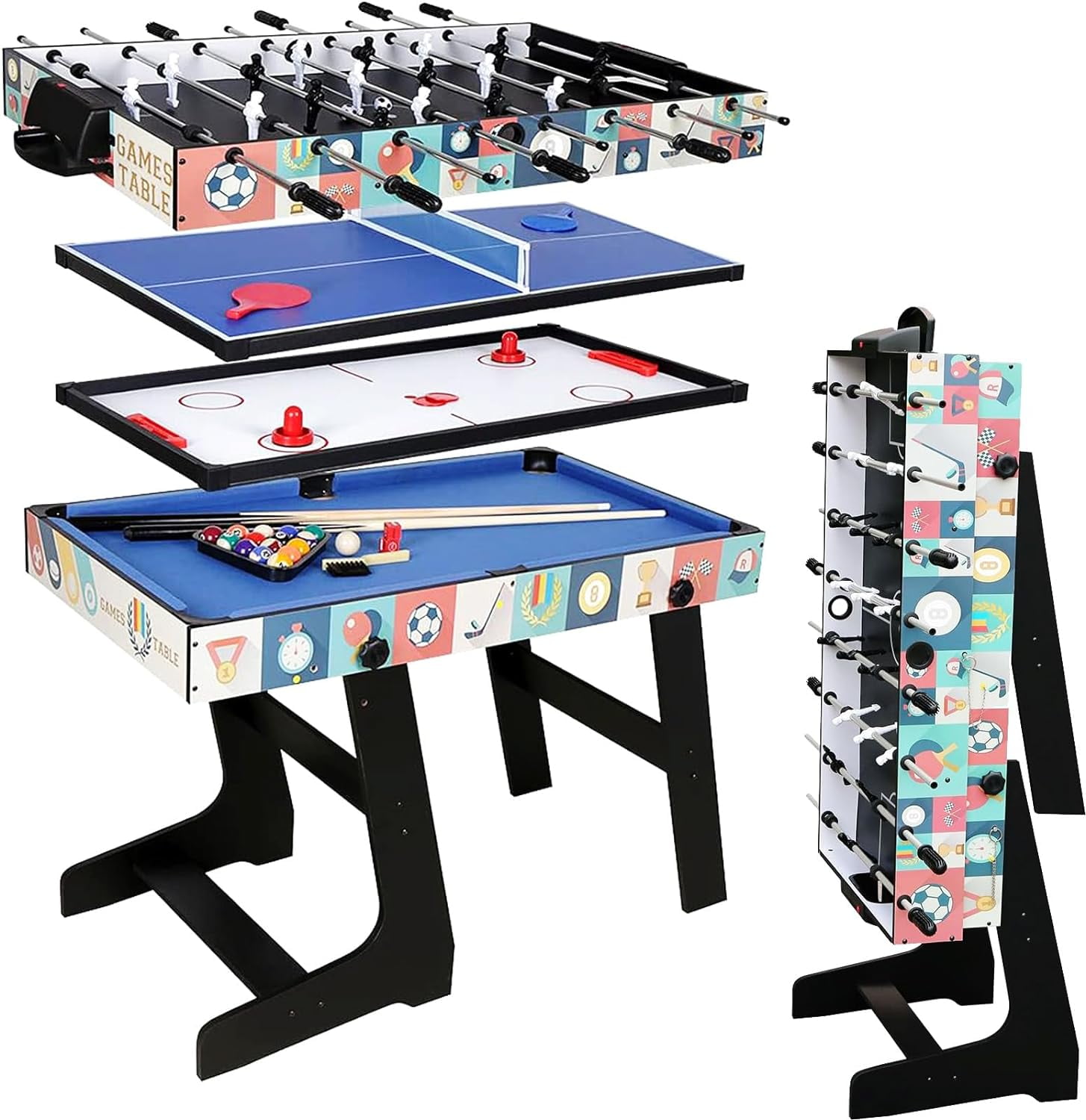 Multi Game Table HLC 48 inch Multi Game Combination Table Set 4ft Game ...