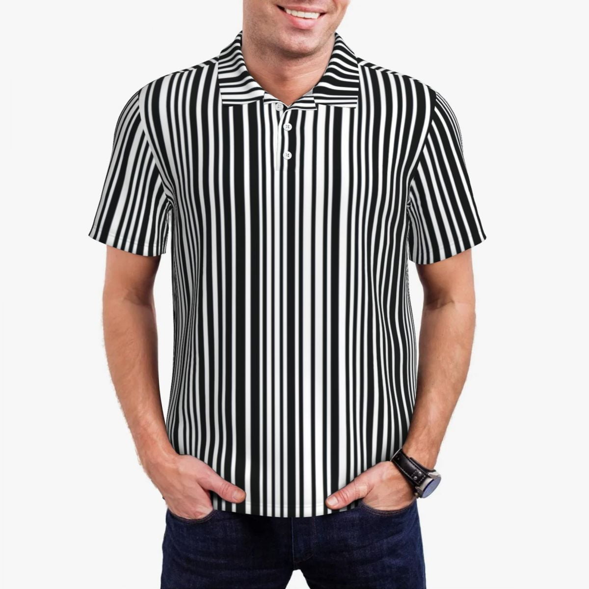 Multi Geometric Print Polo Shirts Man Art Mondrian Style Casual Shirt ...