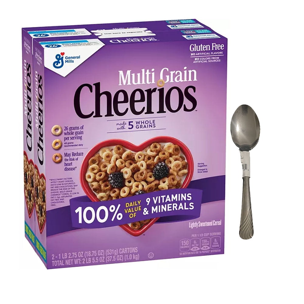 Multi-Grain Cheerios Gluten-Free Cereal 18.75 oz. 2 Pk.With Spoon - Walmart.com