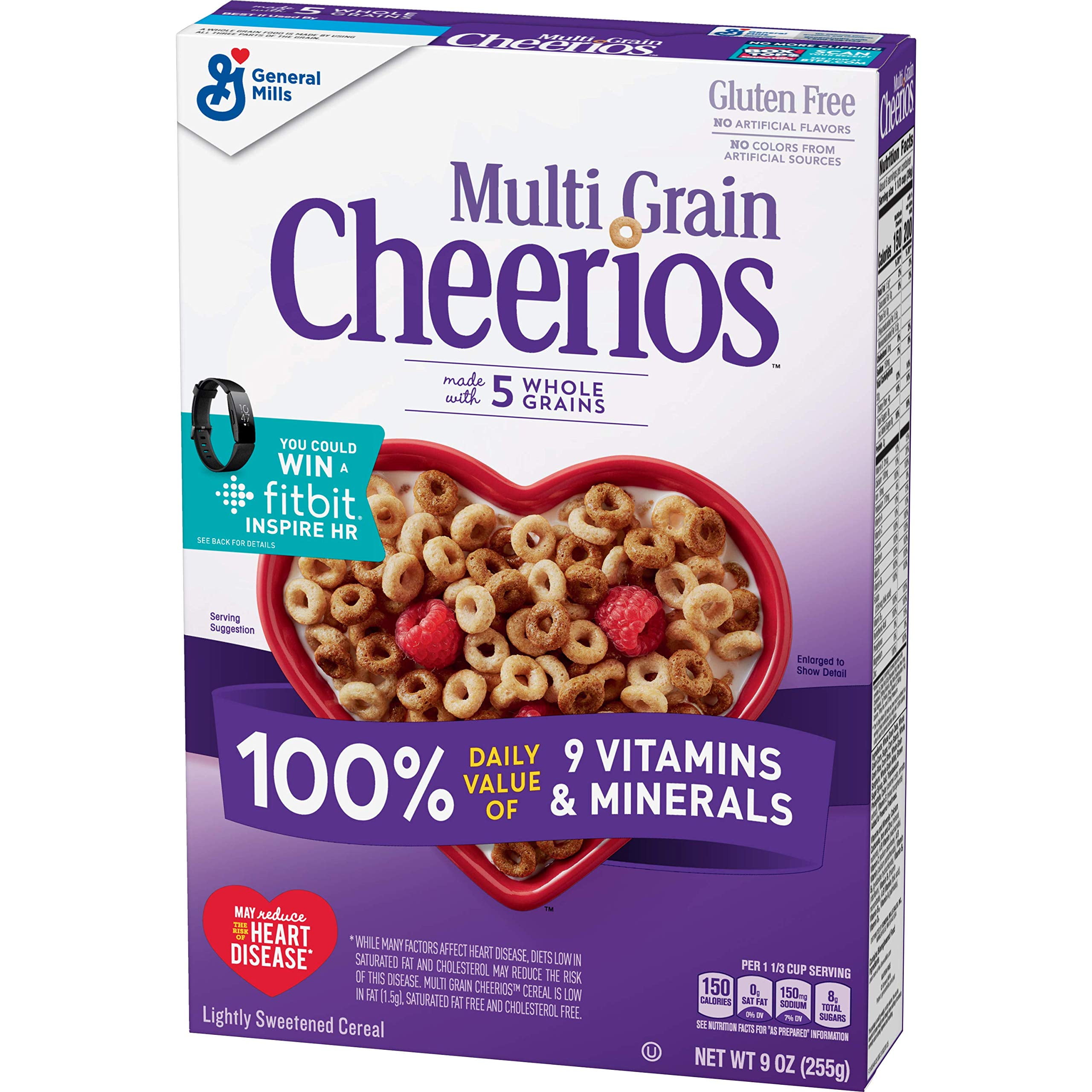 Cheerios Multi Grain Cereal, High Fiber, Heart Healthy Snack, 9 Oz ...
