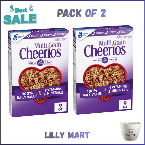 Multi Grain Cheerios, Heart Healthy Breakfast Cereal, Gluten Free, 9 oz ...