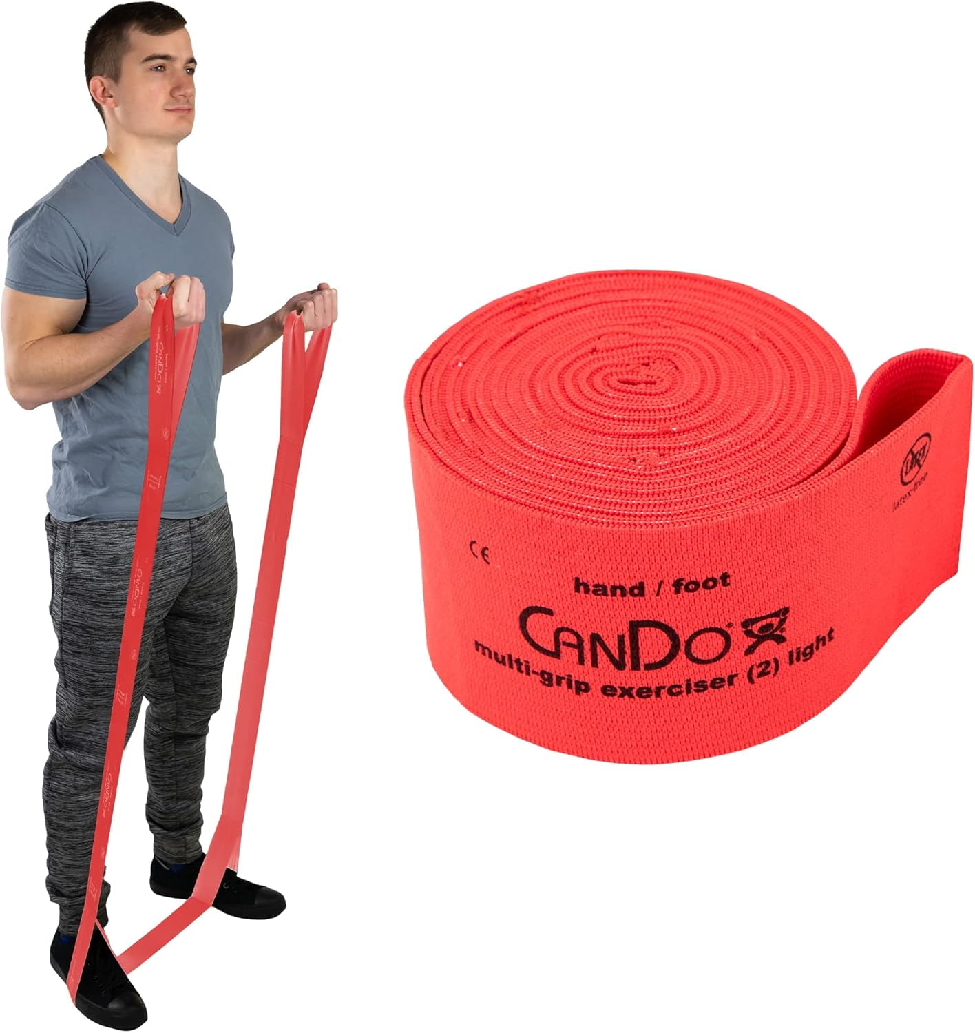 Multi-Grip 6 Foot Exercise Resistance Band with Hand/Foot Loops for ...
