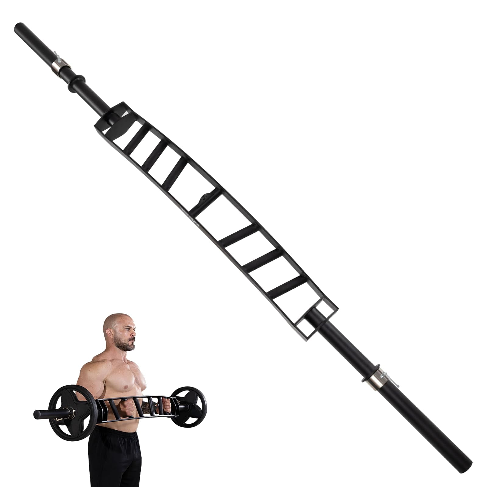 Multi Grip Barbell & Cable Attachment - Swiss Bar, American Bar for ...