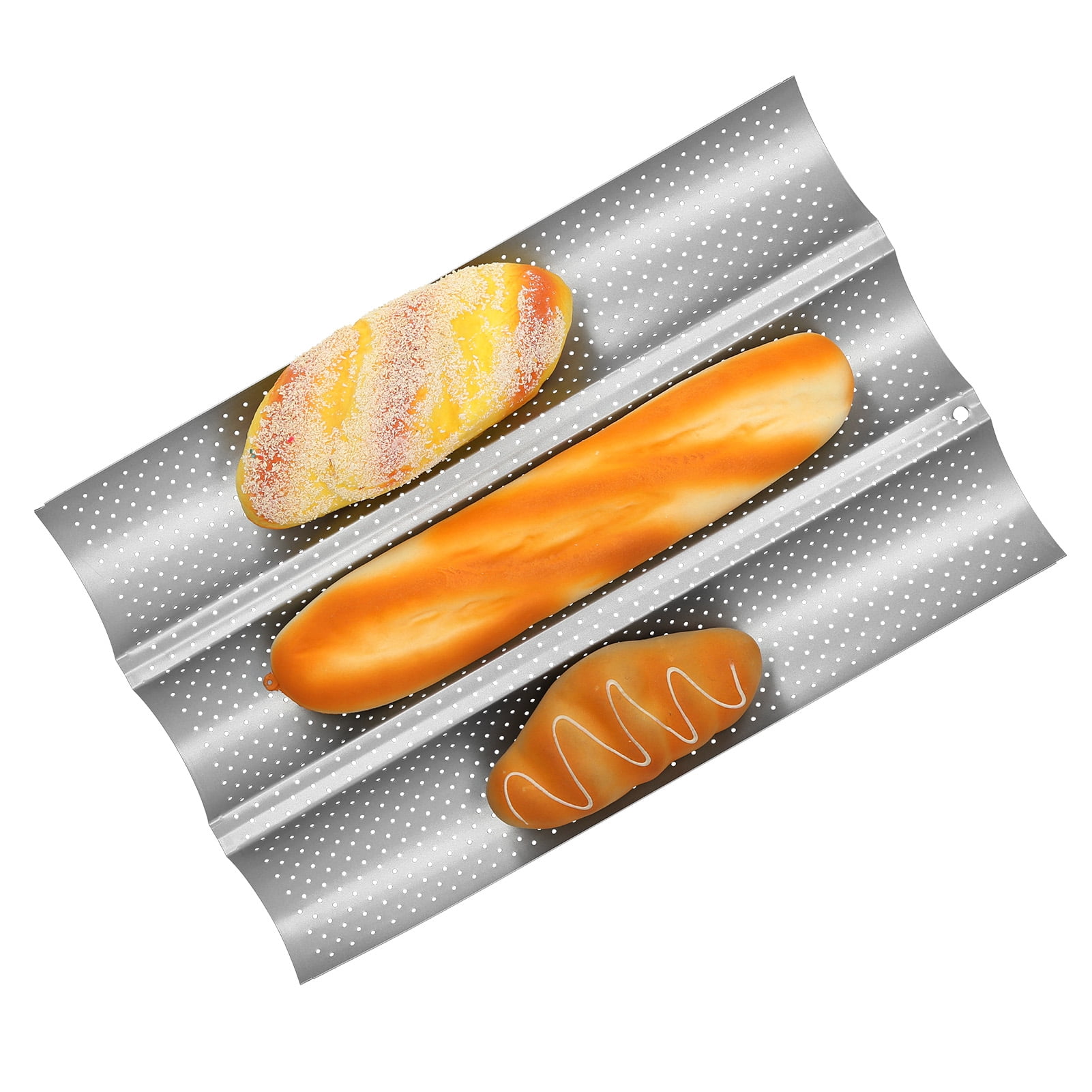 Multi,Groove Mold, Non,Stick Silver French Bread Pan For Crispy Crusts ...