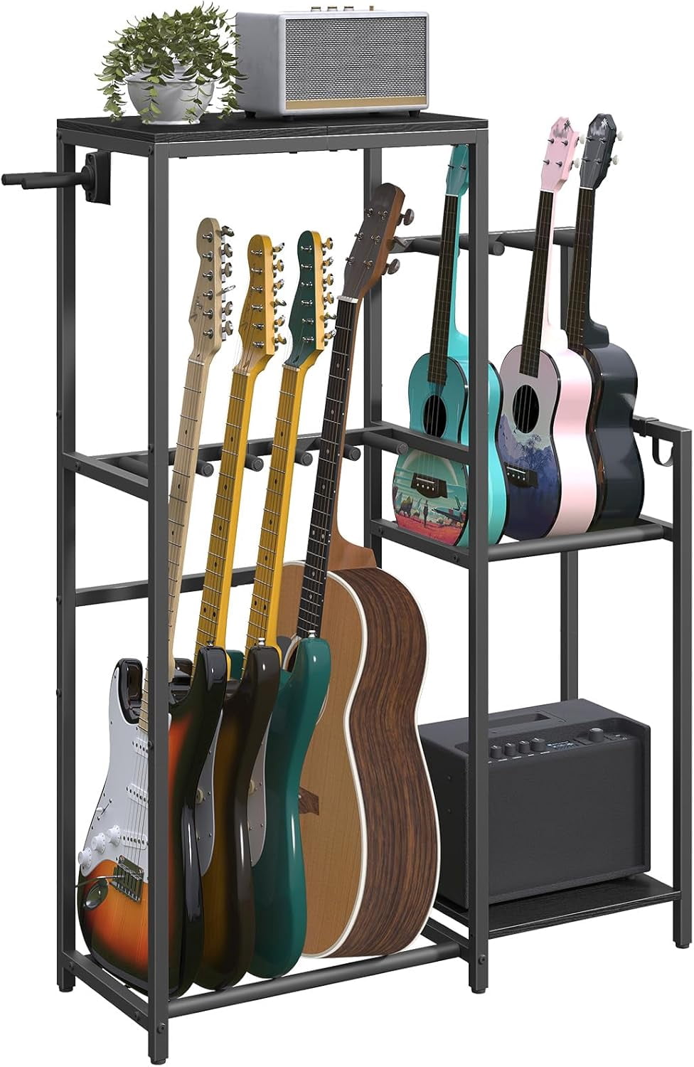 Multi-Guitar Rack, for Acoustic, Electric, Bass, Ukulele, Banjo, 5 ...