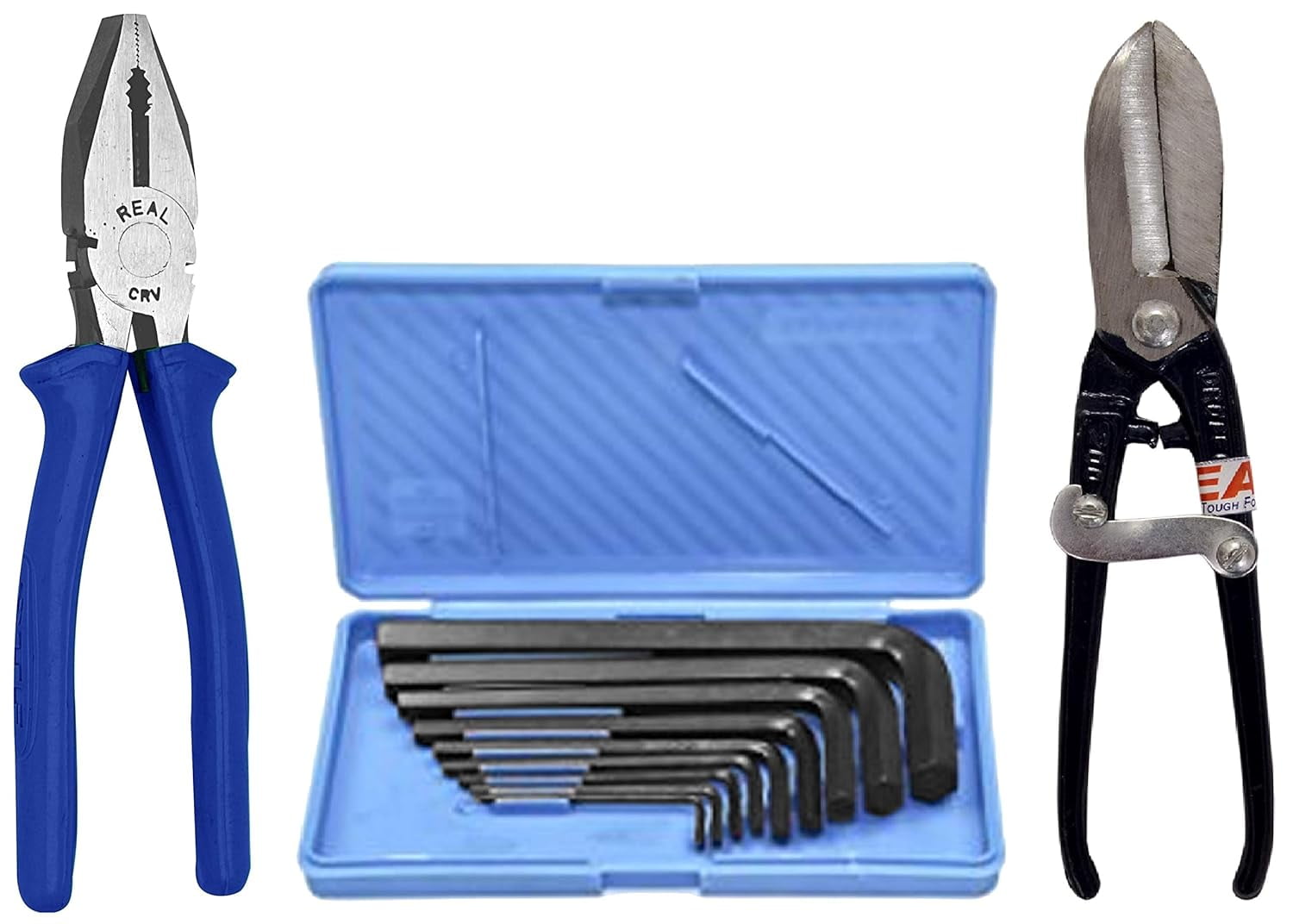 Multi Hand Tool Kit 11 Pc - Hex Allen Keys 9 Pc. Set -1.5, 2, 2.5, 3, 4 ...