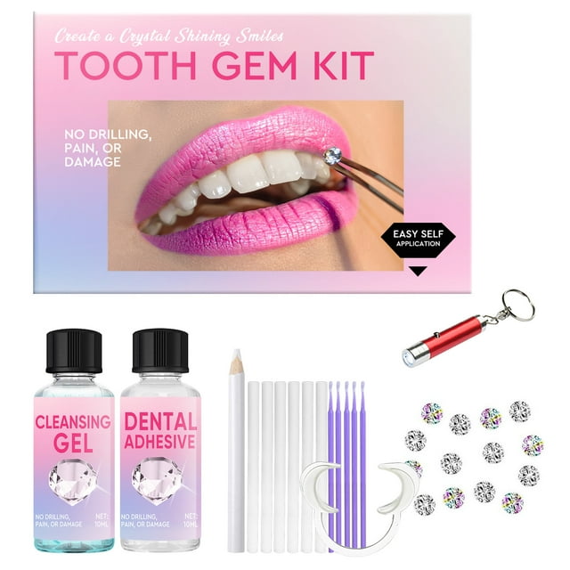 Multi Heart Shaped Teeth Gems Kit，Shining Professional Crystal Kit ...