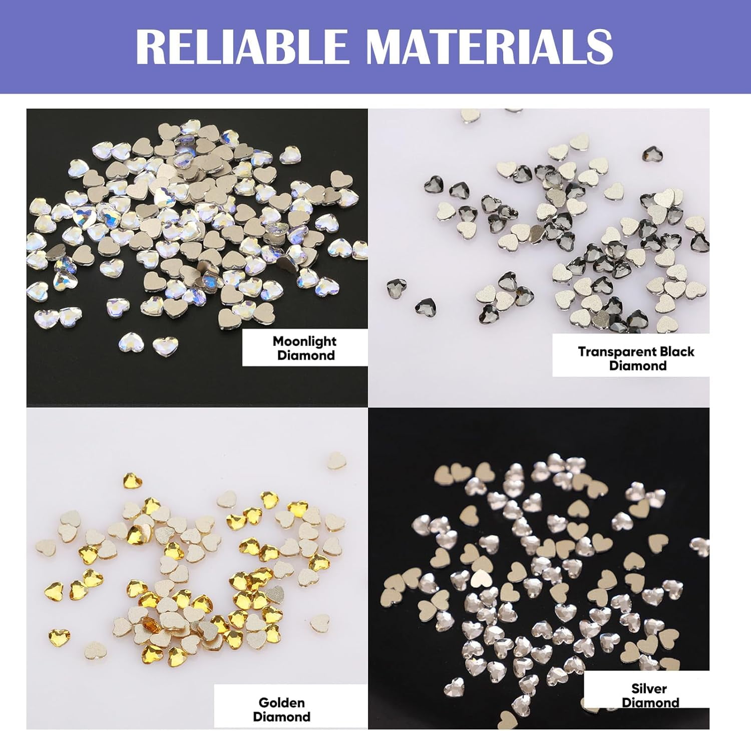 Multi Heart Shaped Teeth Gems Kit，Shining Professional Crystal Kit ...