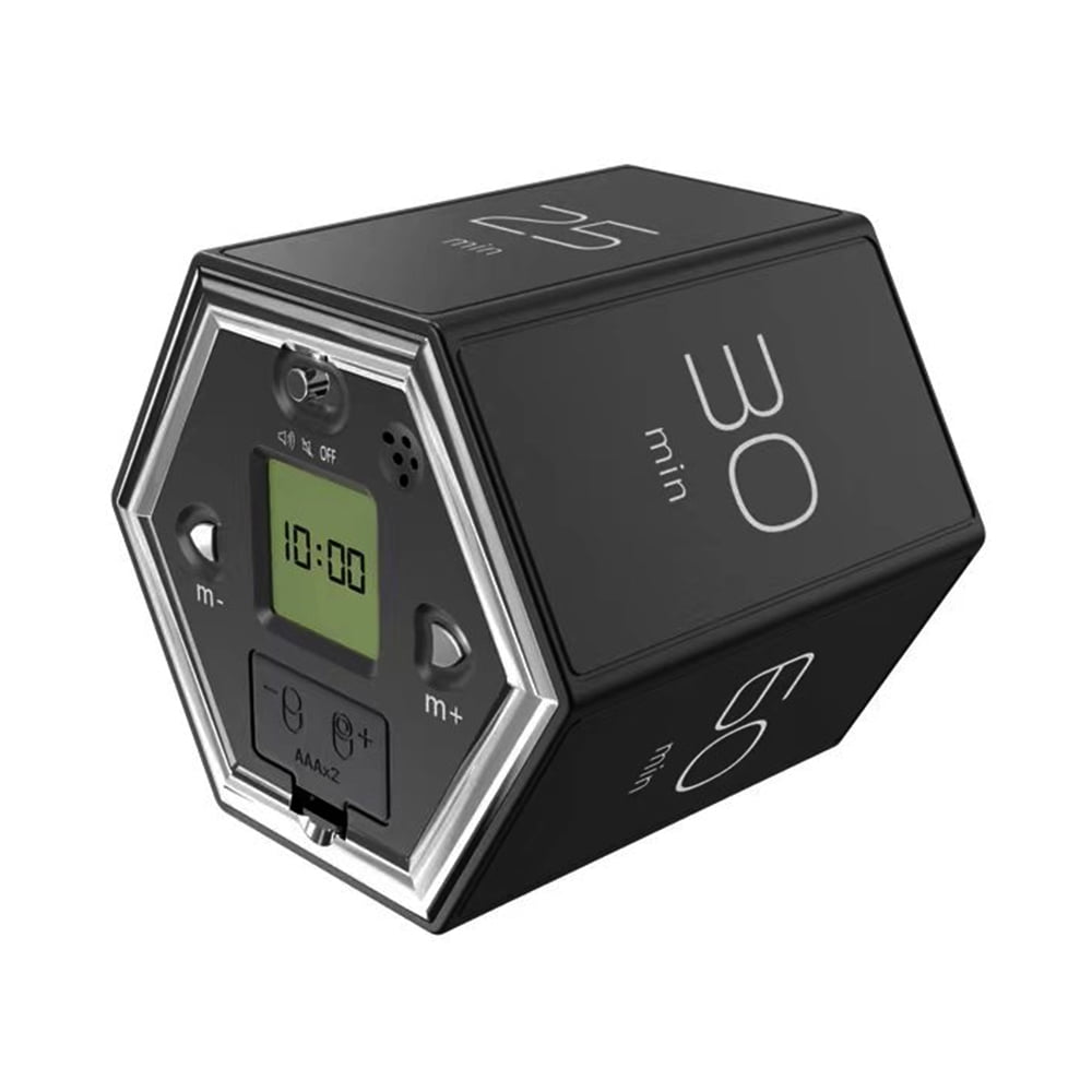 Multi-Hexagon Cube Timer Gravity Sensor Digital Timer with LED Screen Sound Alarm Self-customize ...