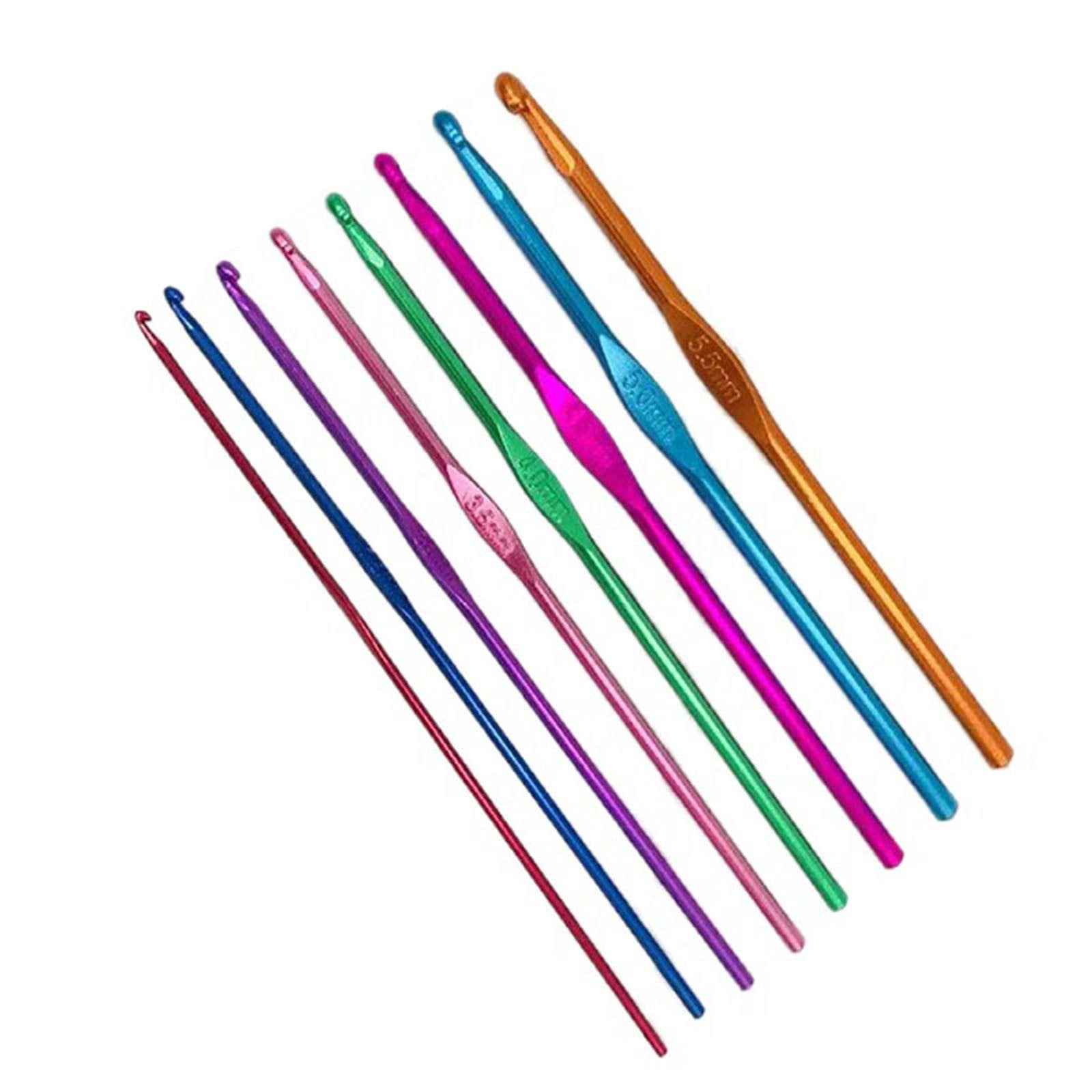 Multi Hooks Set with 8 Knitting 2MM - 5.5MM Aluminium Needles, Crochet ...