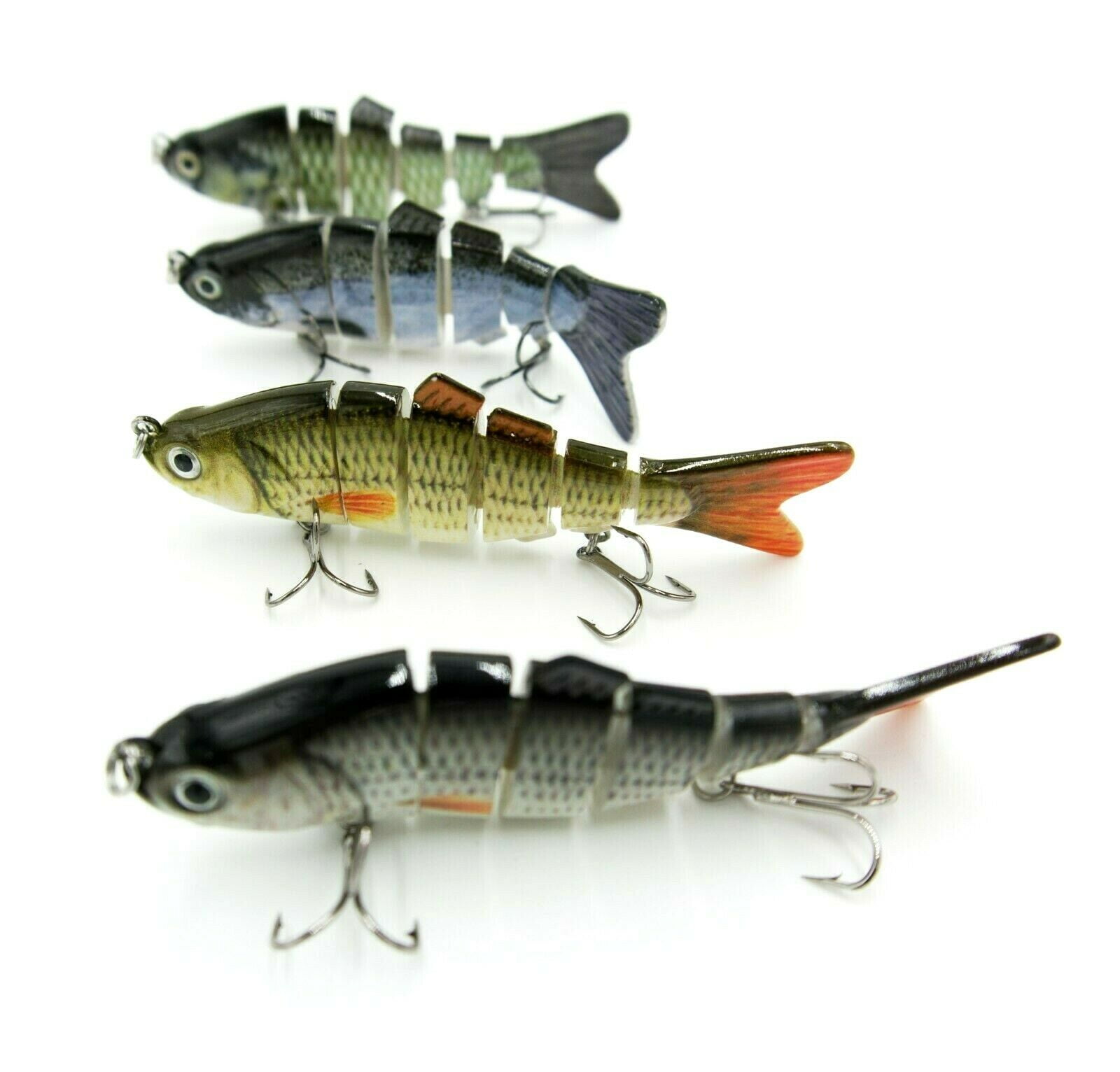 Multi Jointed Fishing Lure Swimming Bass, Crappie, Swimbait 6 Segments ...