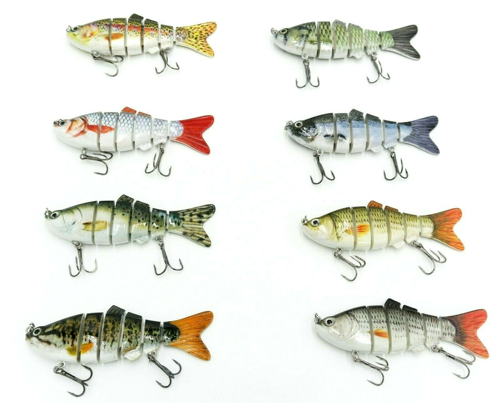 Multi Jointed Fishing Lure Swimming Bass, Crappie, Swimbait 6 Segments ...