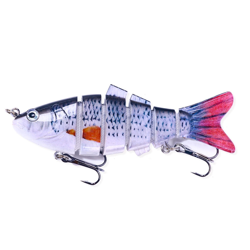 Multi-Jointed Fishing Swimbait Lures, 6-Pack Hardened Fiber ...