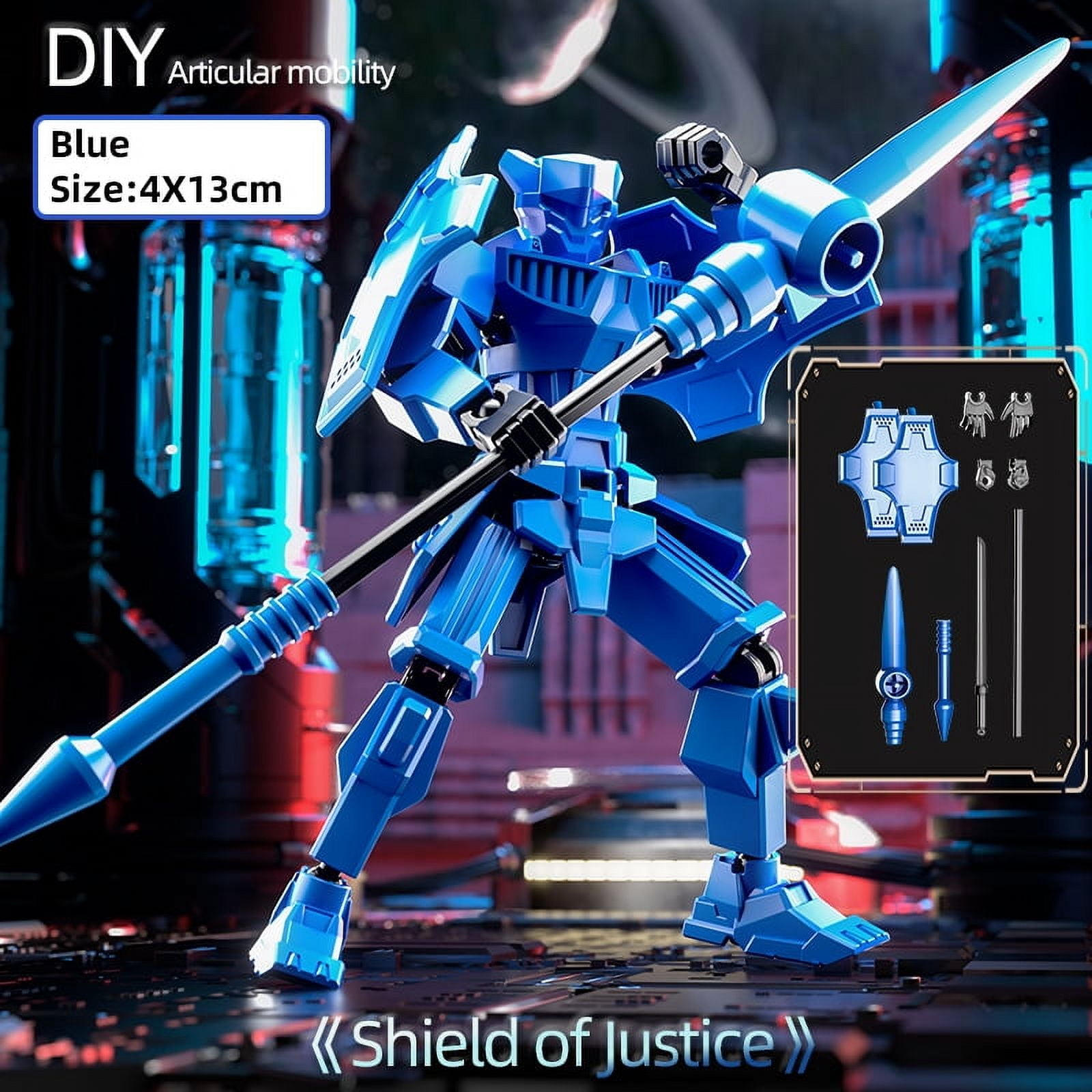 Multi-Jointed Movable Shapeshift Robot Warrior 3D Printed Knight ...