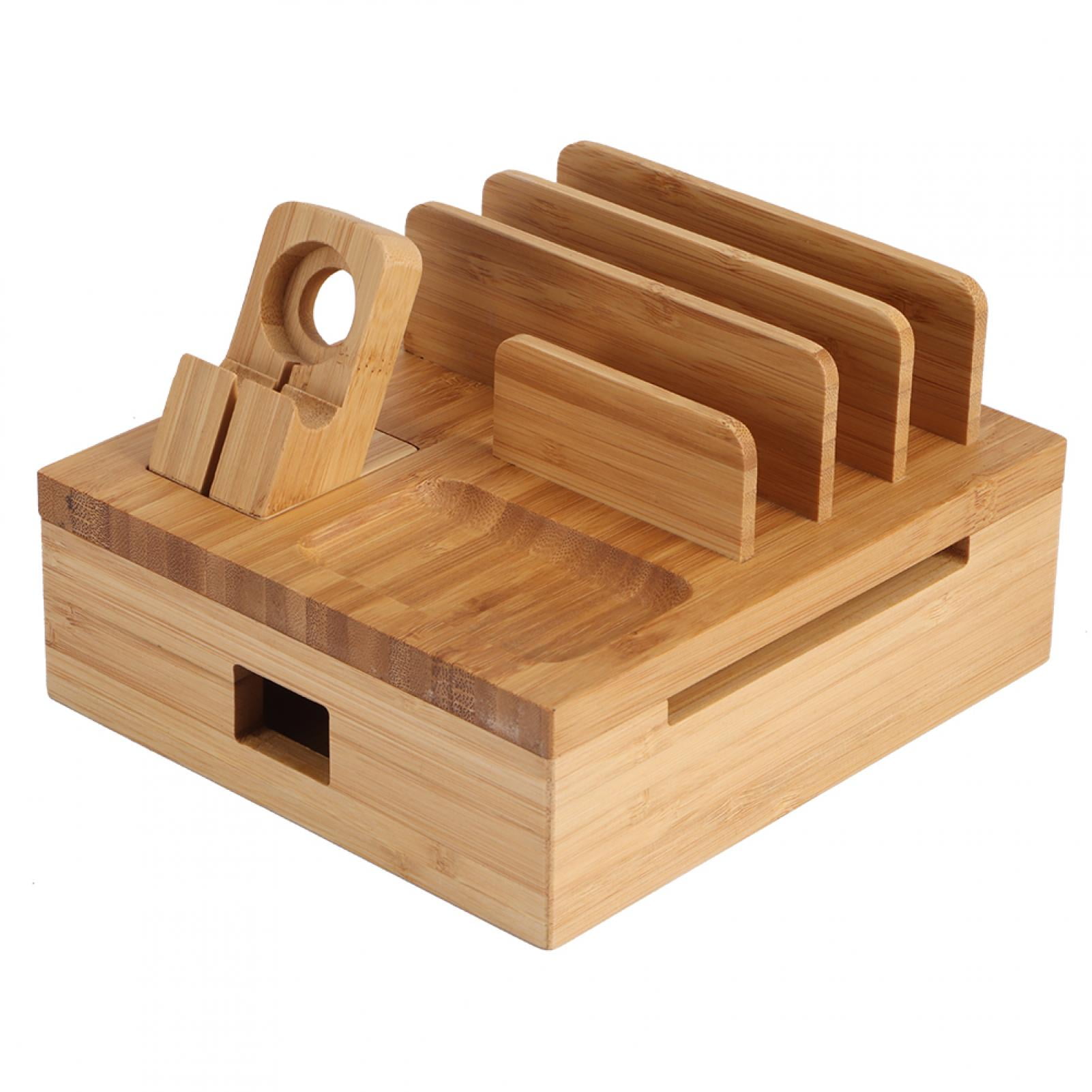Multi-Layer Bamboo Partition Rack,Versatile Charging Dock and Organizer ...